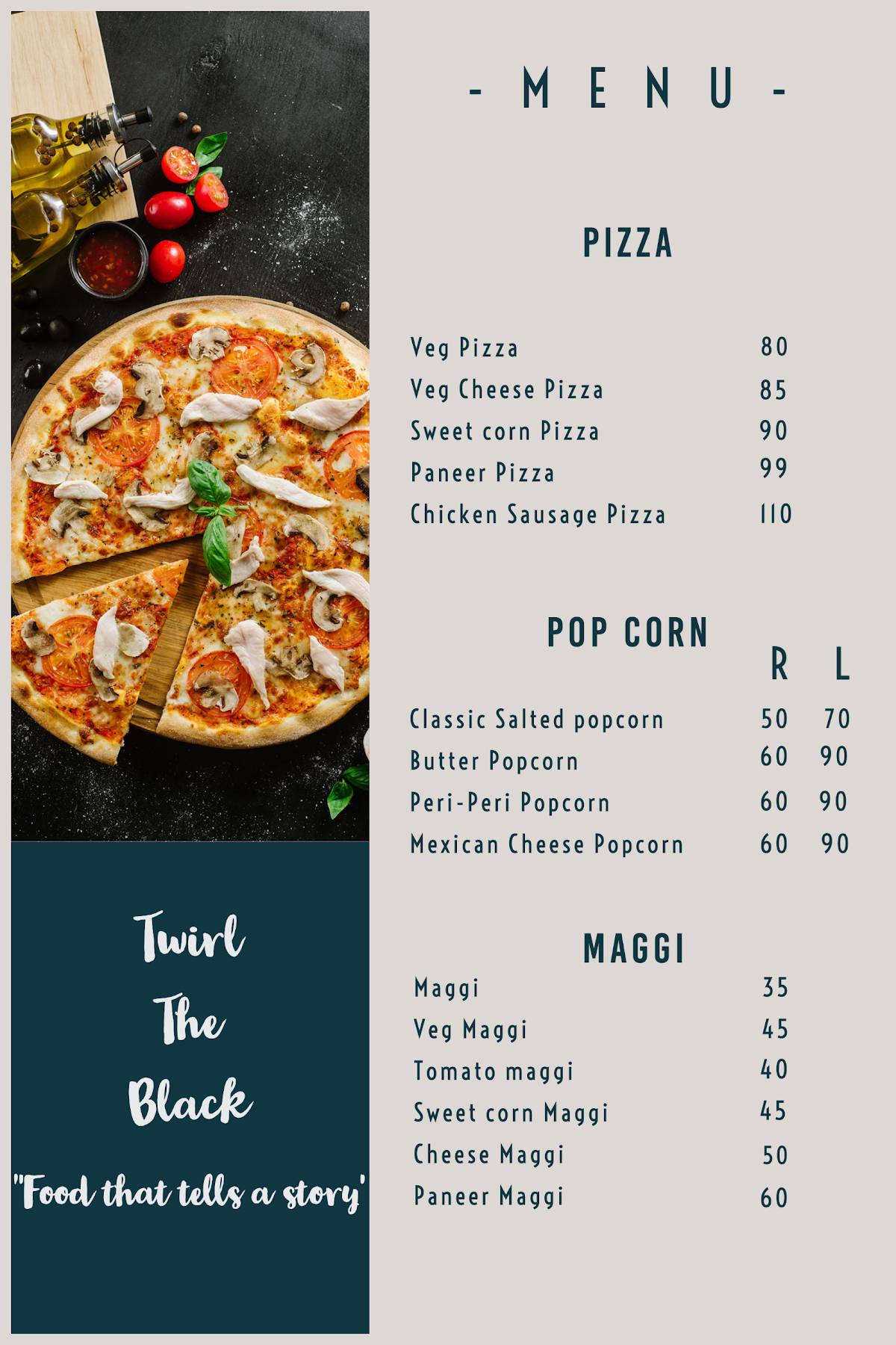 Menu at Twirl The Black, Chennai