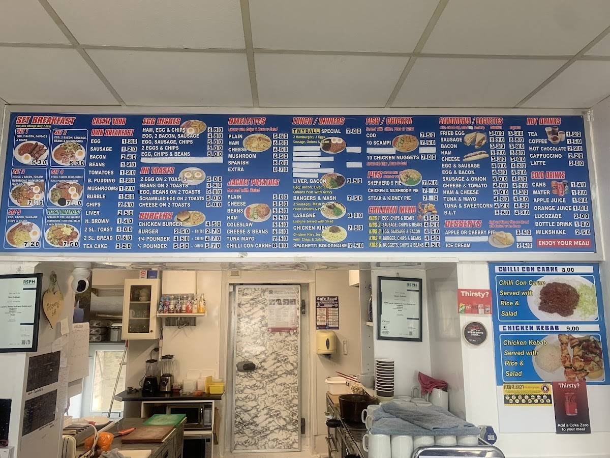 Menu at Twydall Cafe, Gillingham