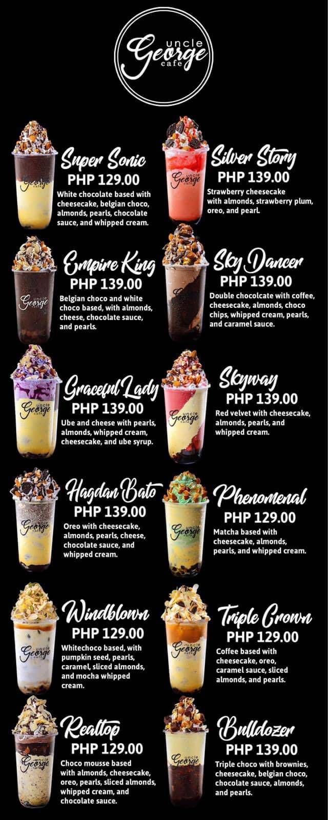 Menu at UNCLE GEORGE CAFE COMMONWEALTH, Quezon City