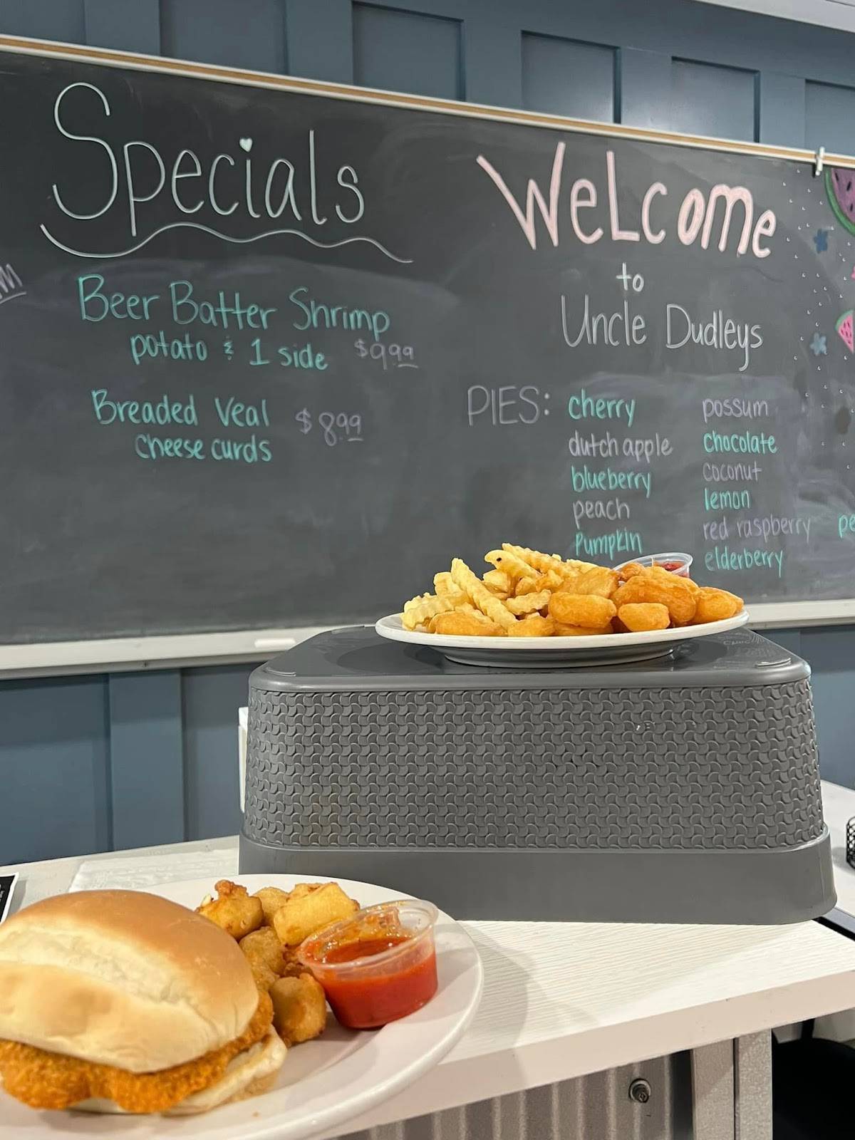 Menu at Uncle Dudley's Restaurant, Willard
