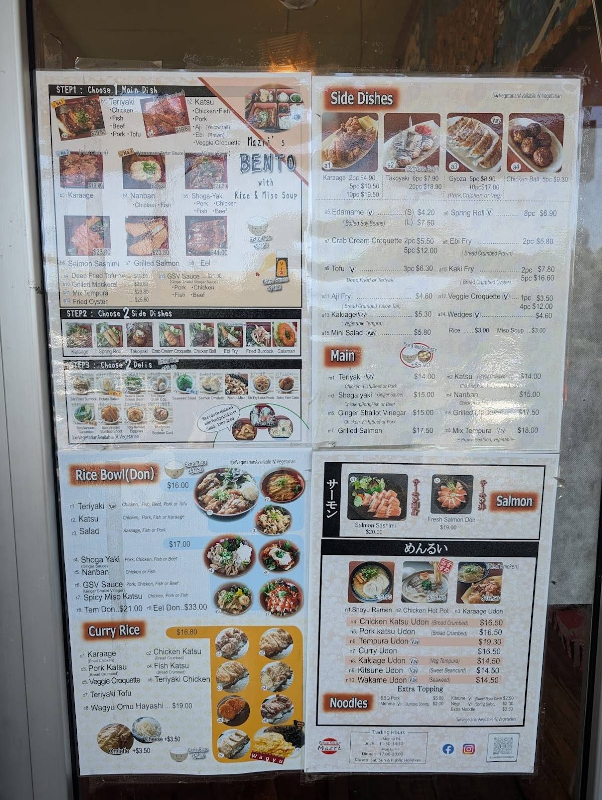 Menu at Japanese Kitchen Mazri restaurant, Underwood