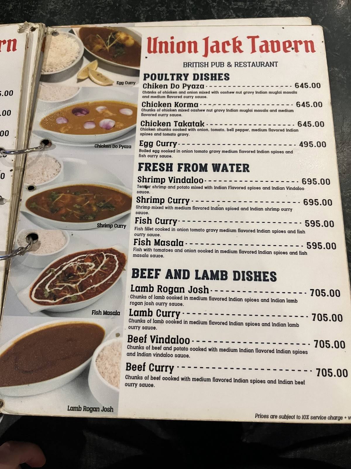 Menu at Union Jack Tavern - Makati pub & bar, Makati
