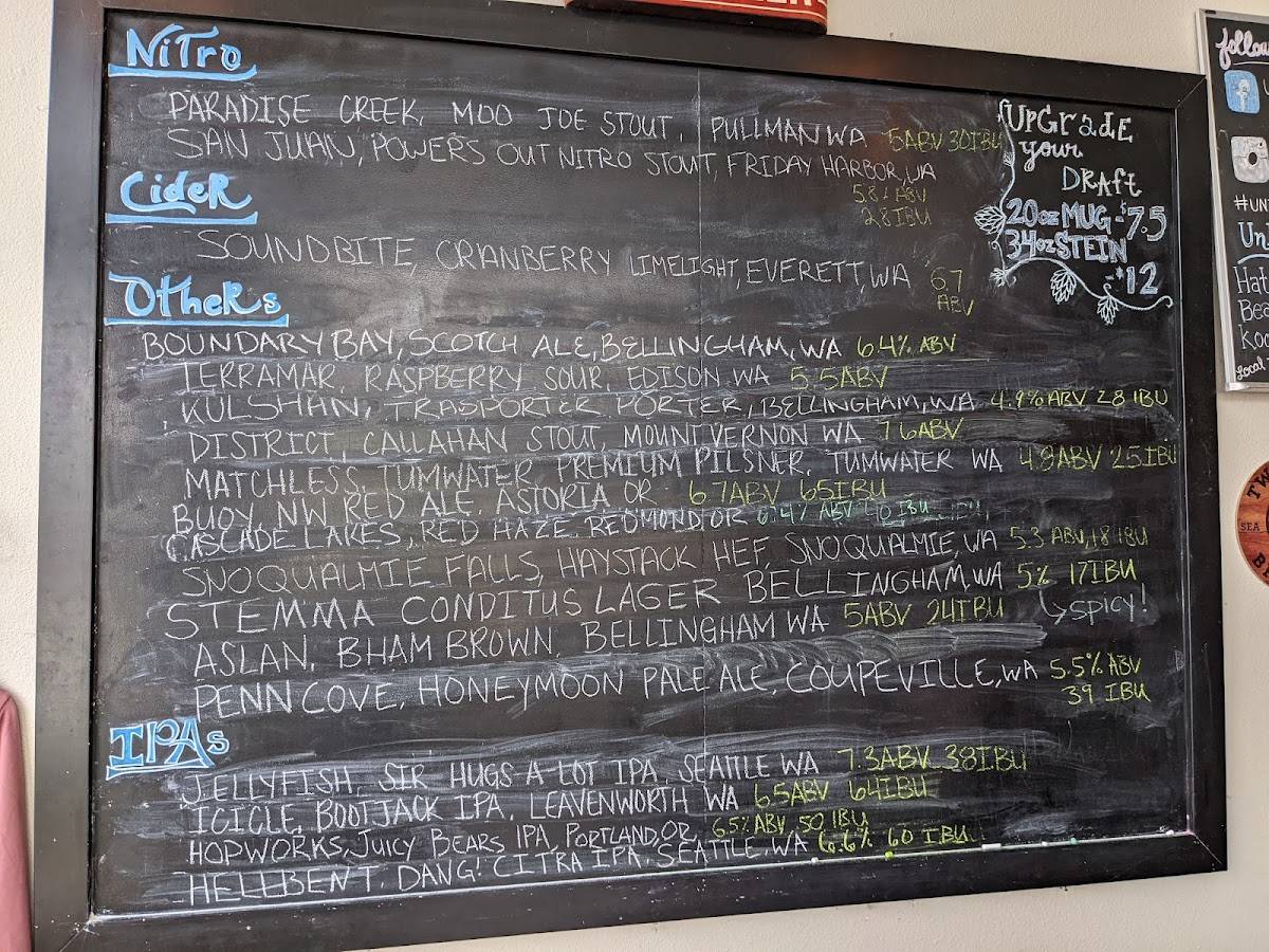 Menu at Union Tavern - Local 902 pub & bar, Anacortes