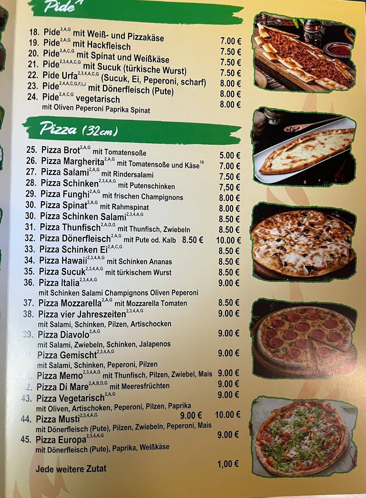 Speisekarte von Urfa Kebab & Pizza, Schwabach
