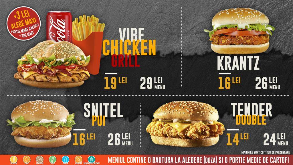 Menu at VIBE, Roșiorii de Vede, Centru