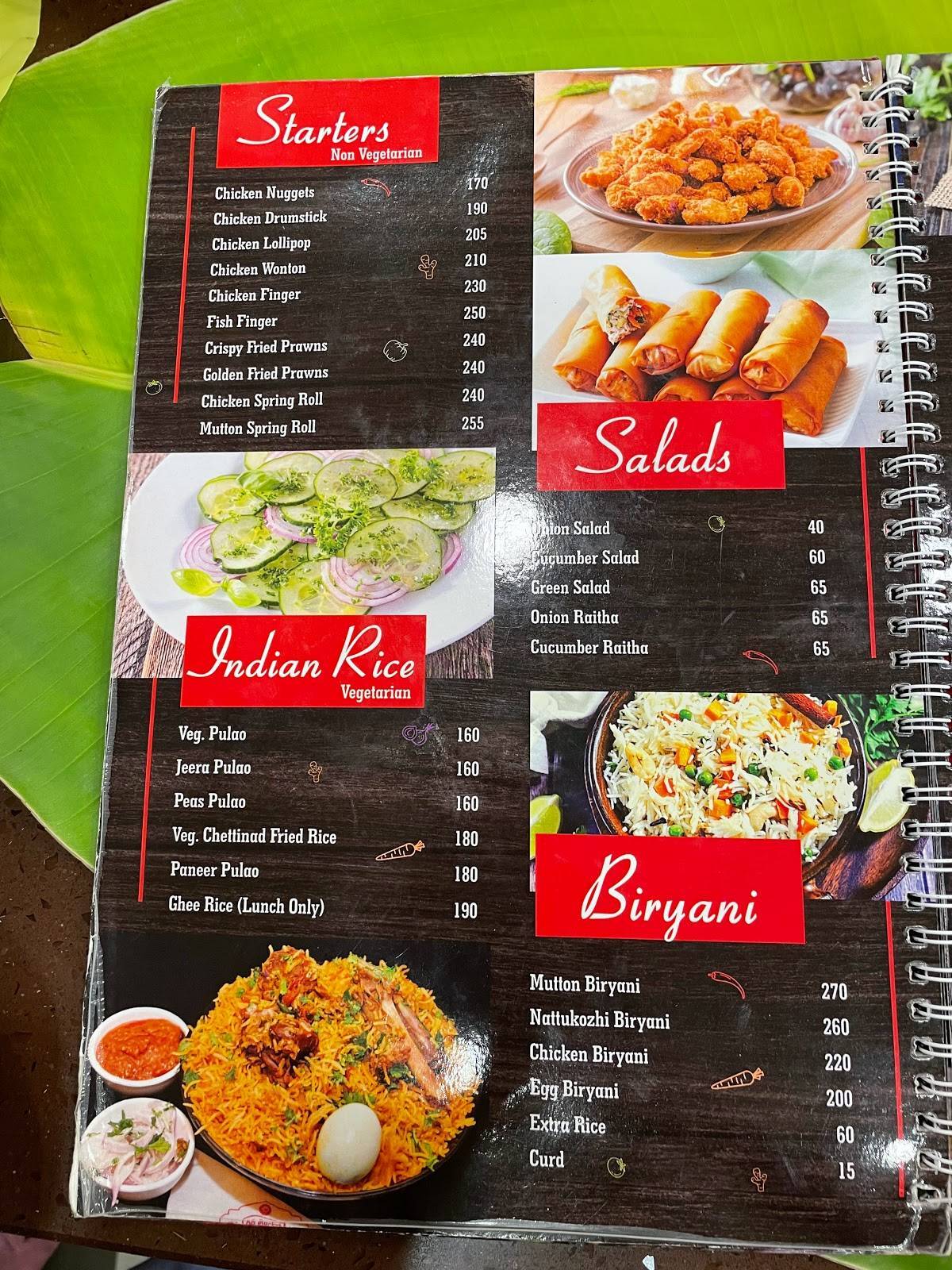 Menu at Vairamaligai Rooftop Restaurant, Tirunelveli