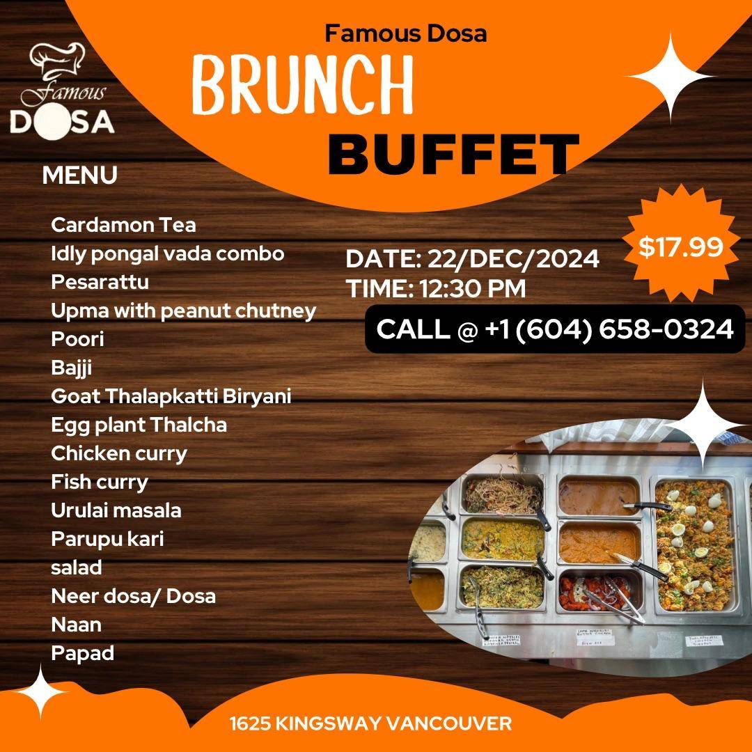 Menu au Famous Dosa Indian Grill & Thalapkatti Biryani House( Website ...