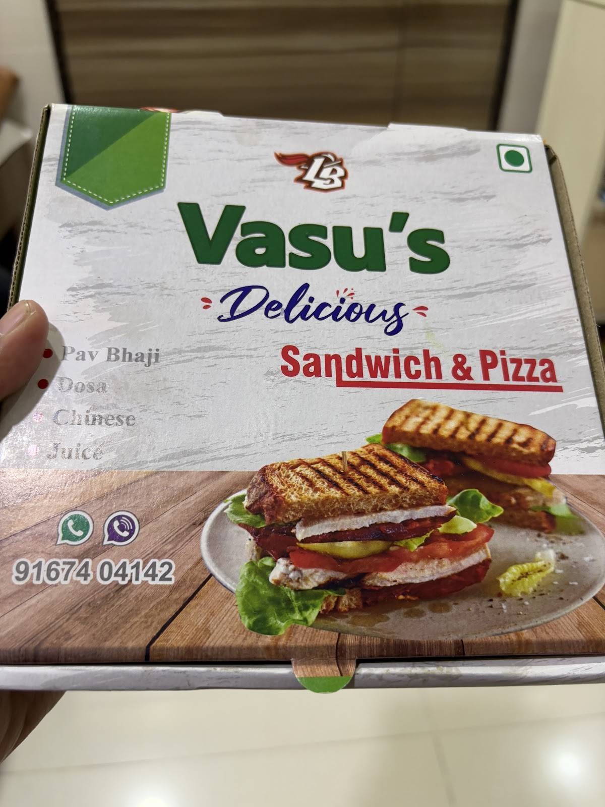 Menu at Vasu’s Laxmi Balaji Fast Food, Mumbai