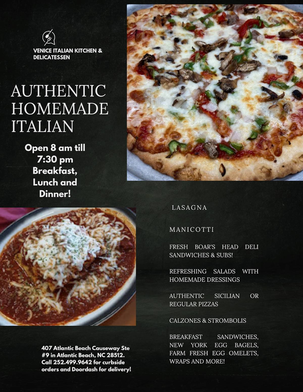 Menu at Venice Italian Kitchen & Delicatessen restaurant, Atlantic ...