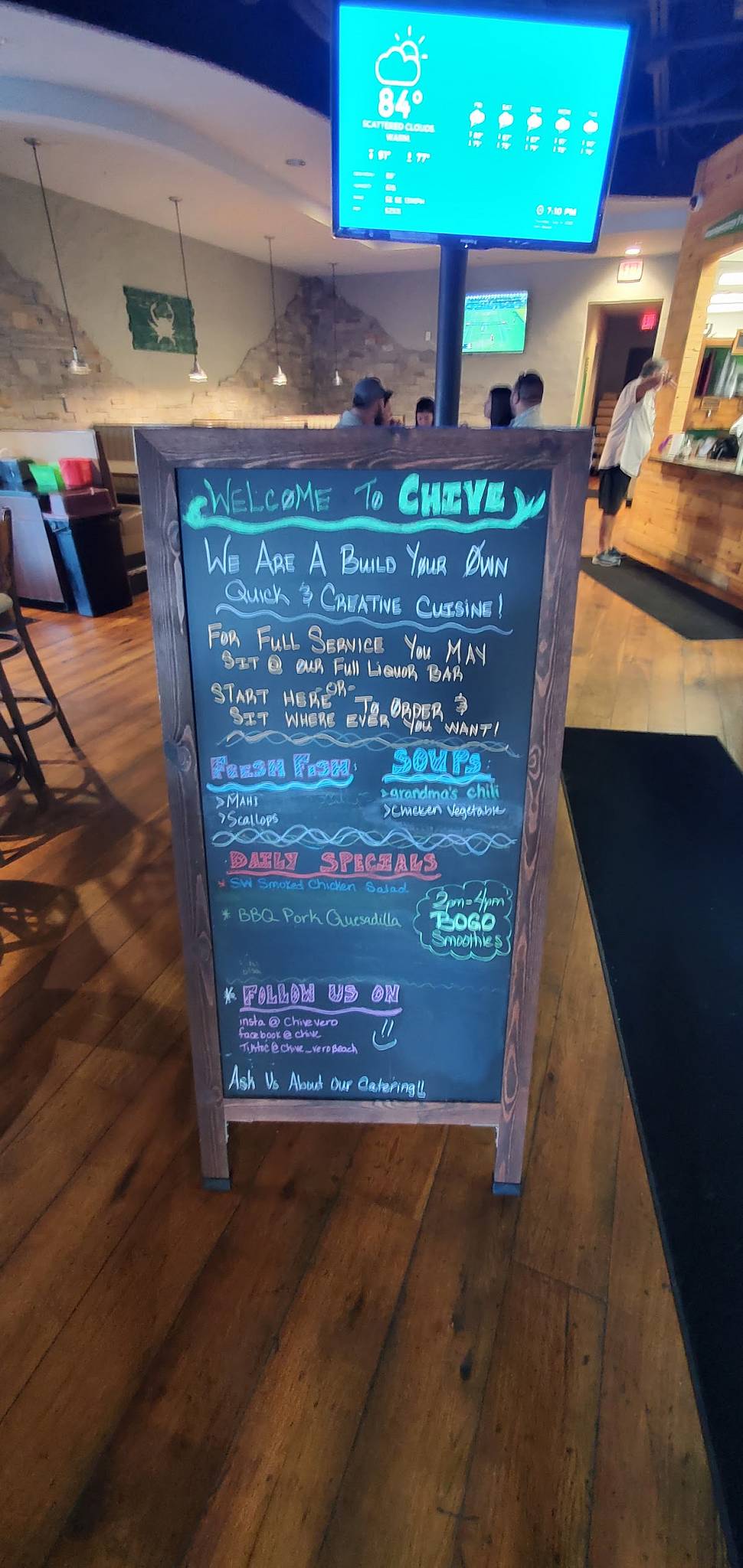 Menu at Chive restaurant, Vero Beach, 390 21st St # 104