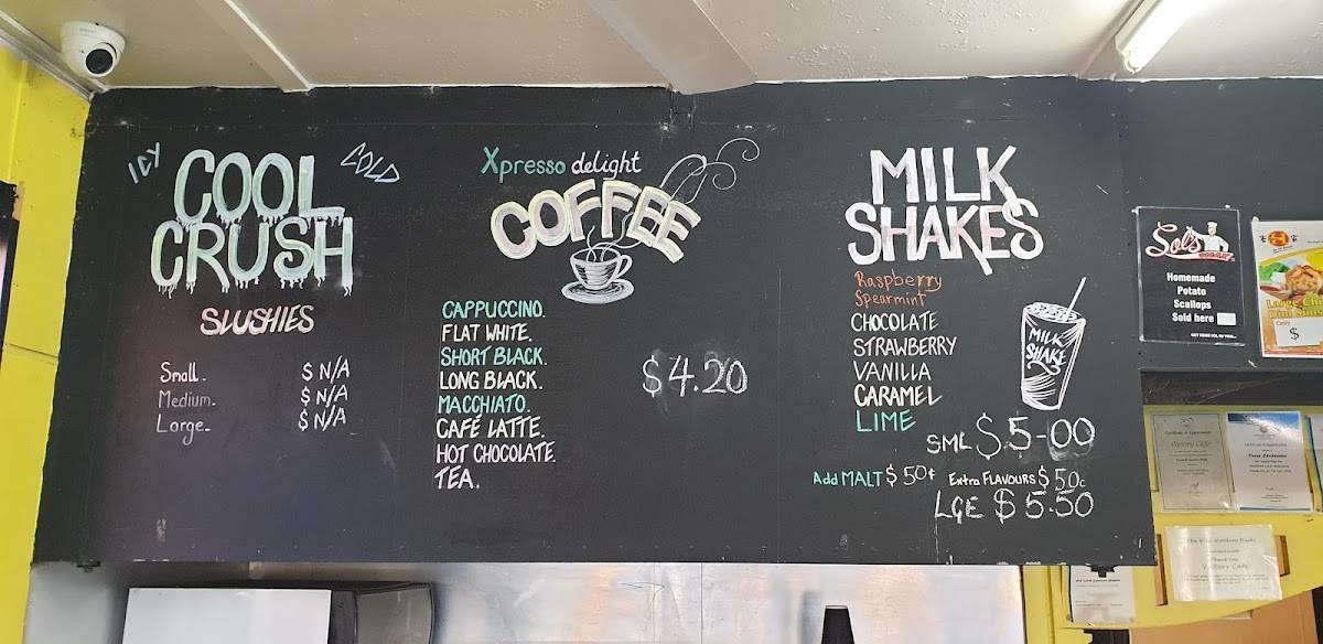 Menu at Victory Cafe, Woodford, 96 Archer St