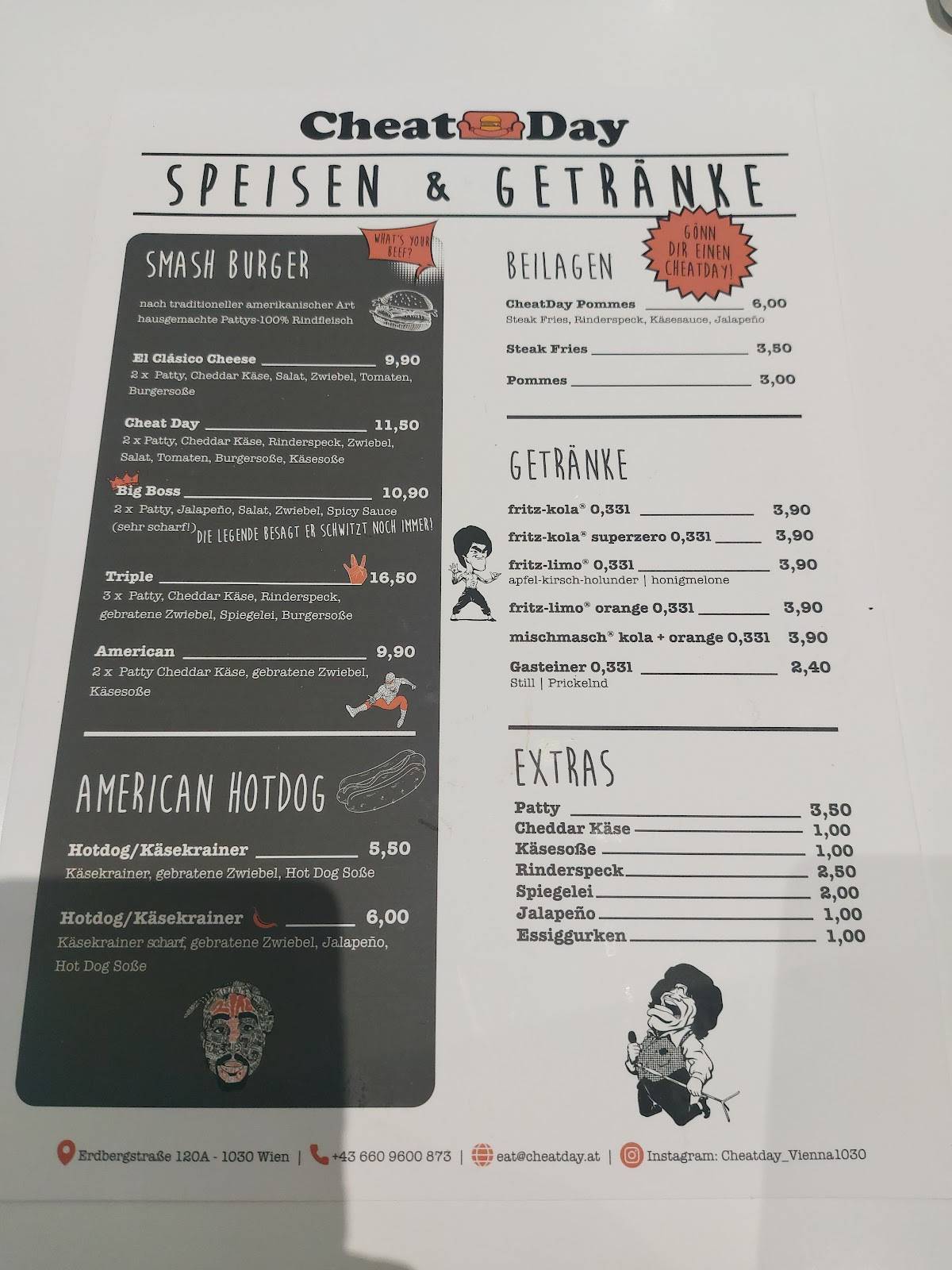 Speisekarte von Cheat Day restaurant, Wien