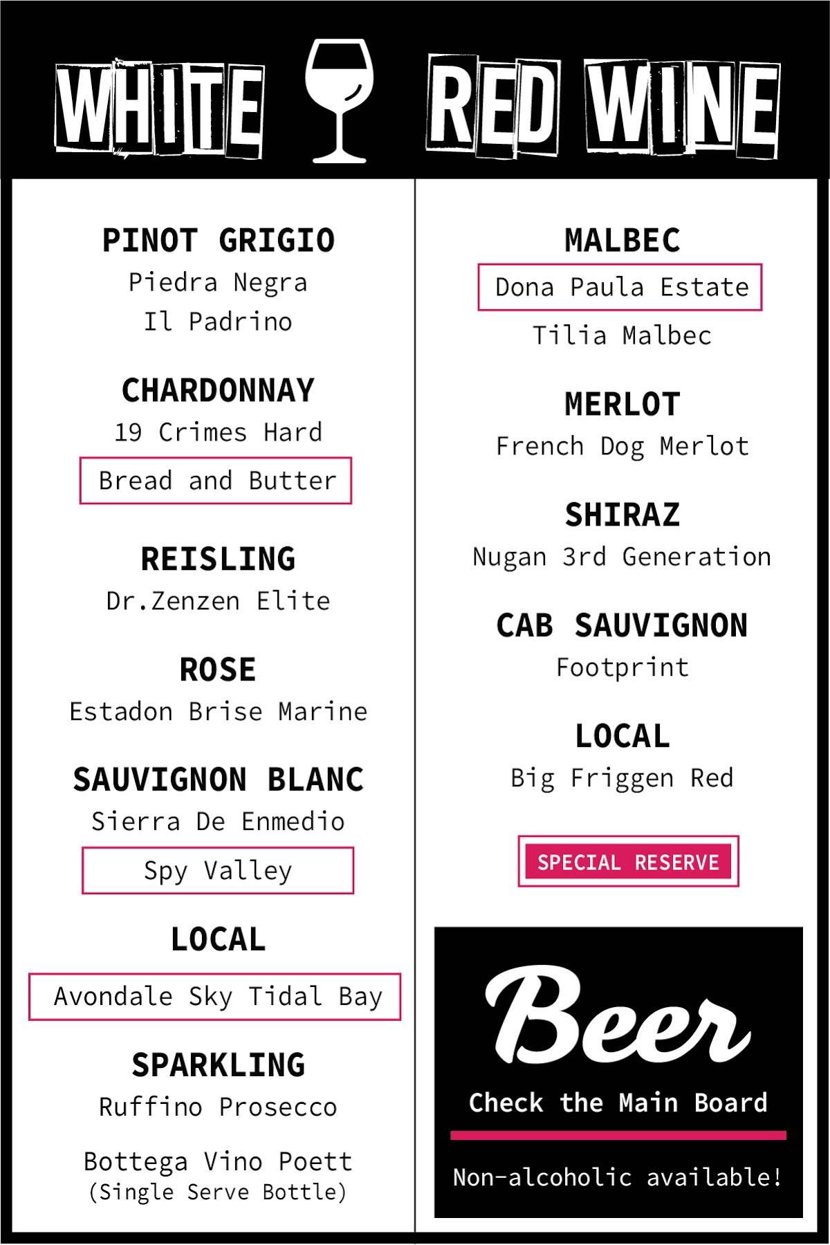 Menu at Village Taphouse of West Bedford pub & bar, Bedford
