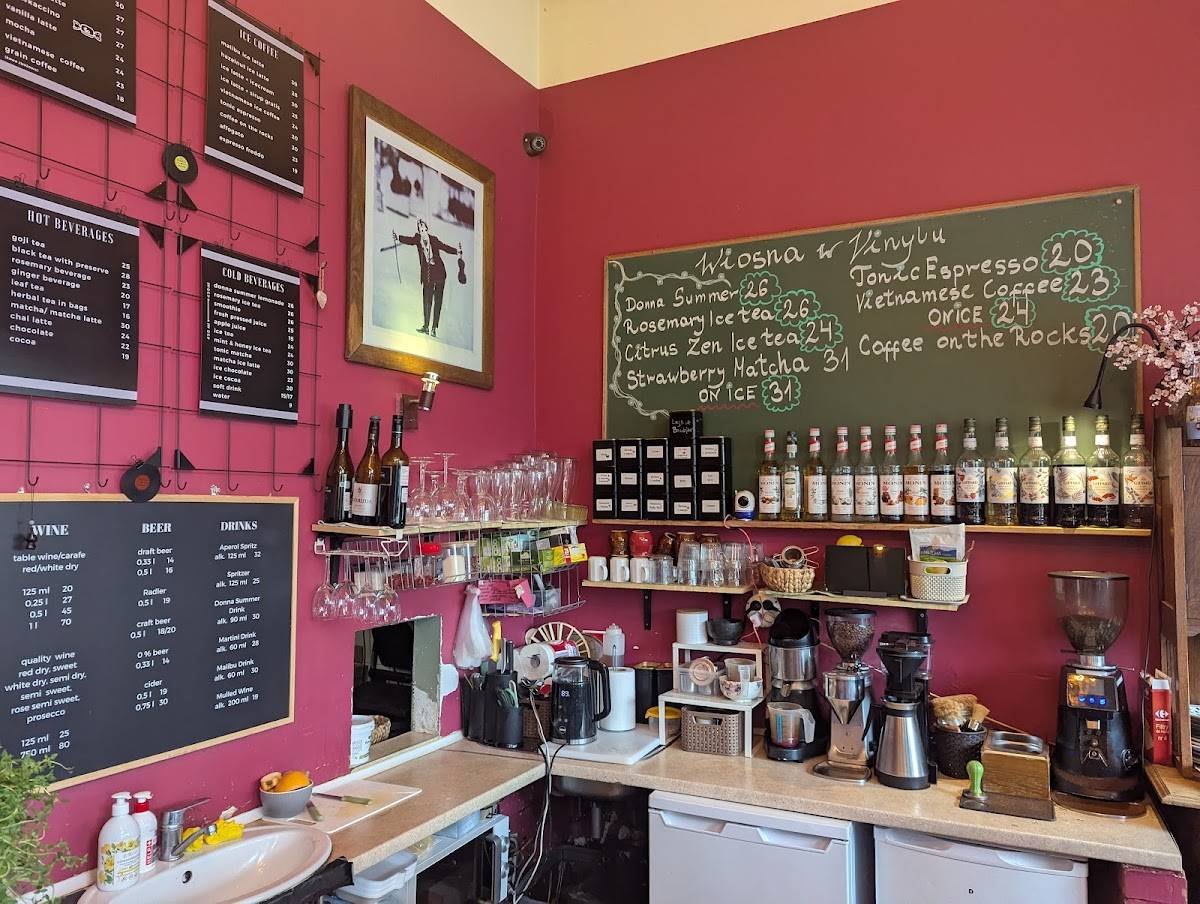 Menu at Vinyl Cafe, Wrocław