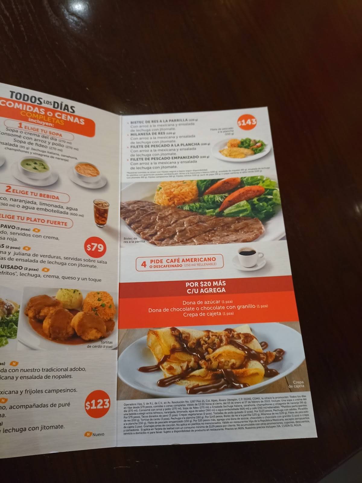 Carta del restaurante Vips Portal San Ángel, Ciudad López Mateos, Av ...