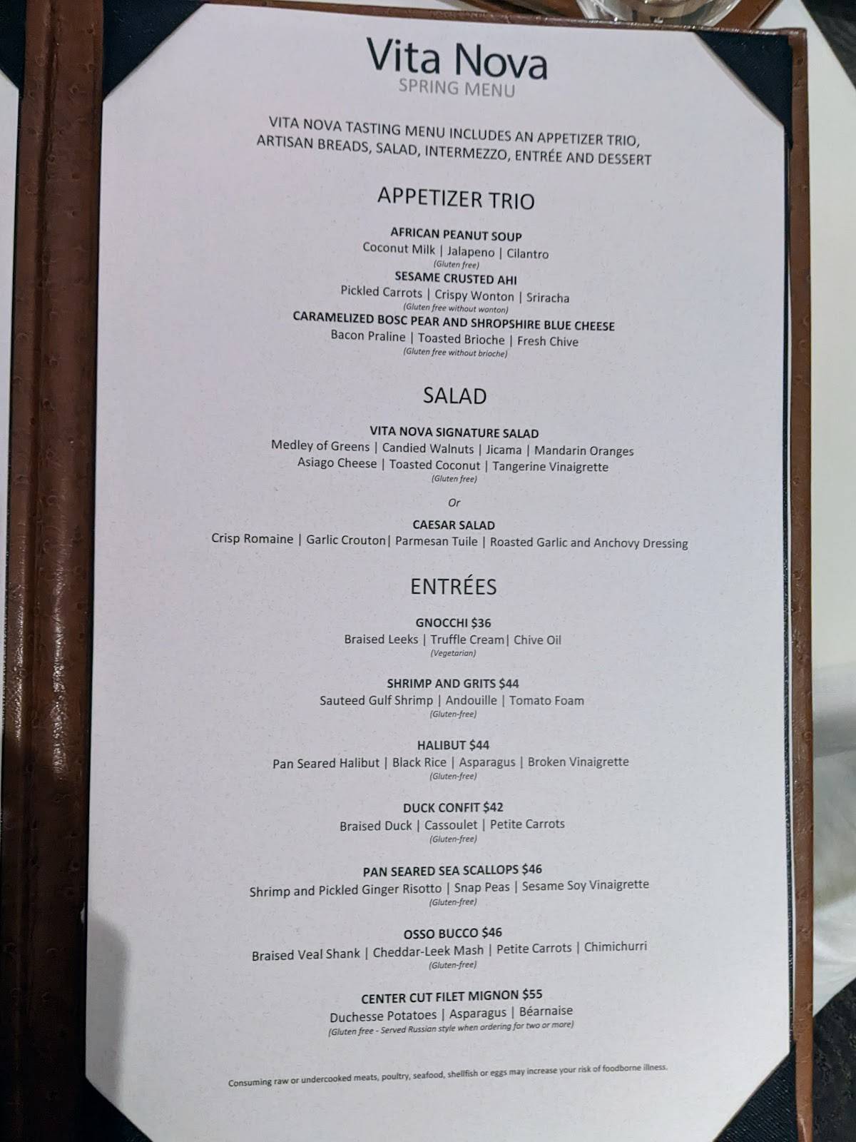 Menu at Vita Nova Restaurant, Newark, 6197 W Main St