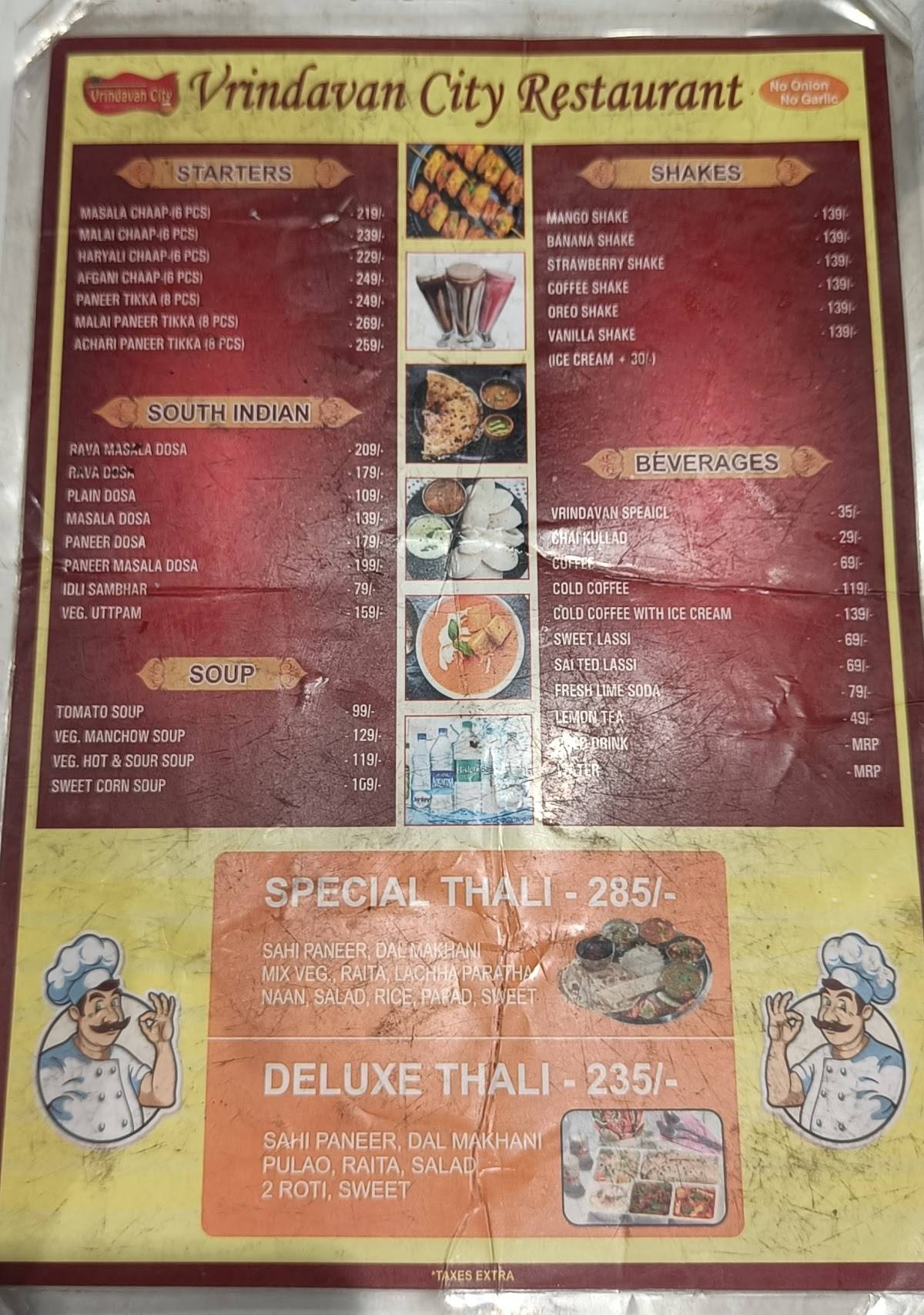 Menu at Vrindavan City Restaurant (Best Restaurant In Vrindavan), Vrindavan