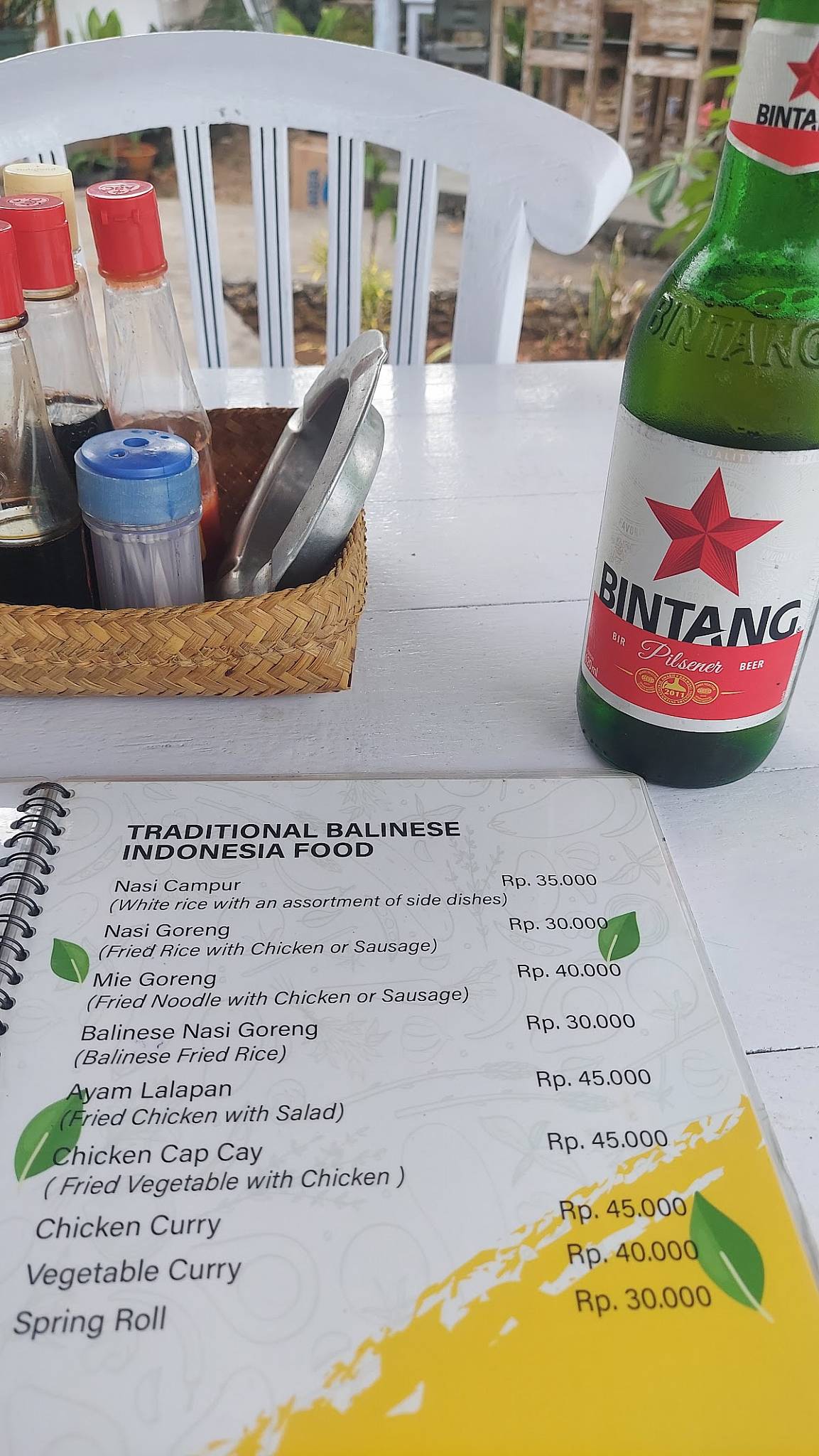 Menu at Warung Beten Ampel, Reestaurant nasi goreng restaurant, Jimbaran