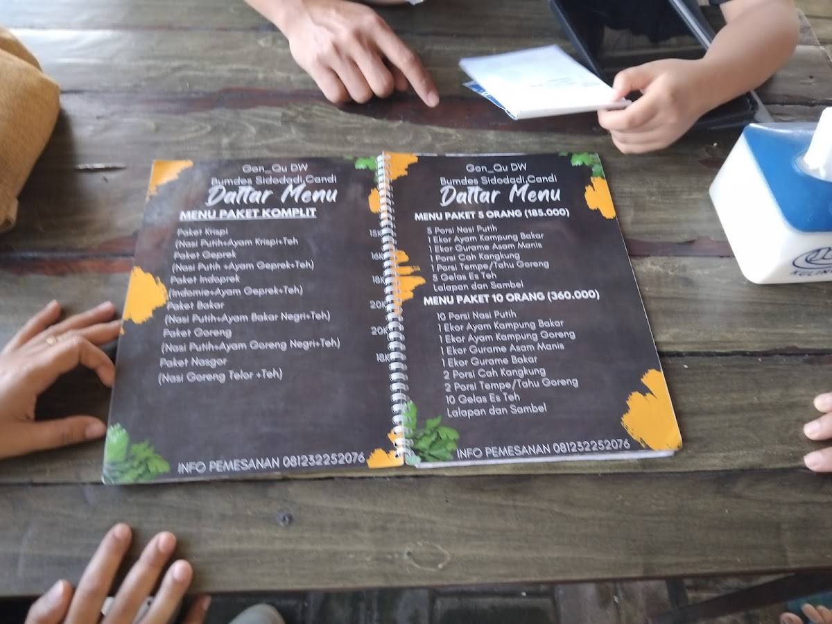 Menu at Warung Tepi Sawah GonQu DW restaurant, Sidoarjo