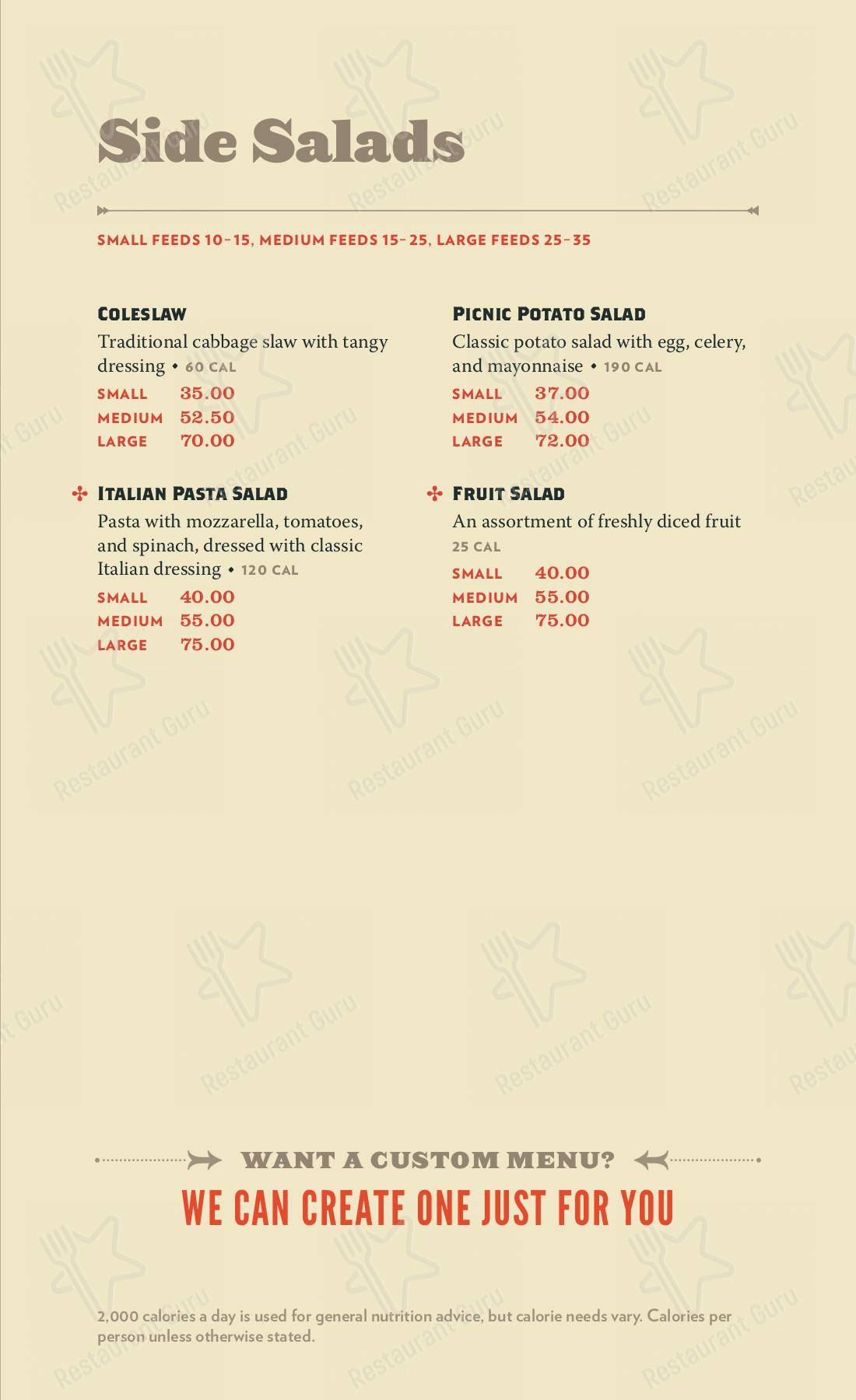 Menu at Madison Café cafeteria, Washington