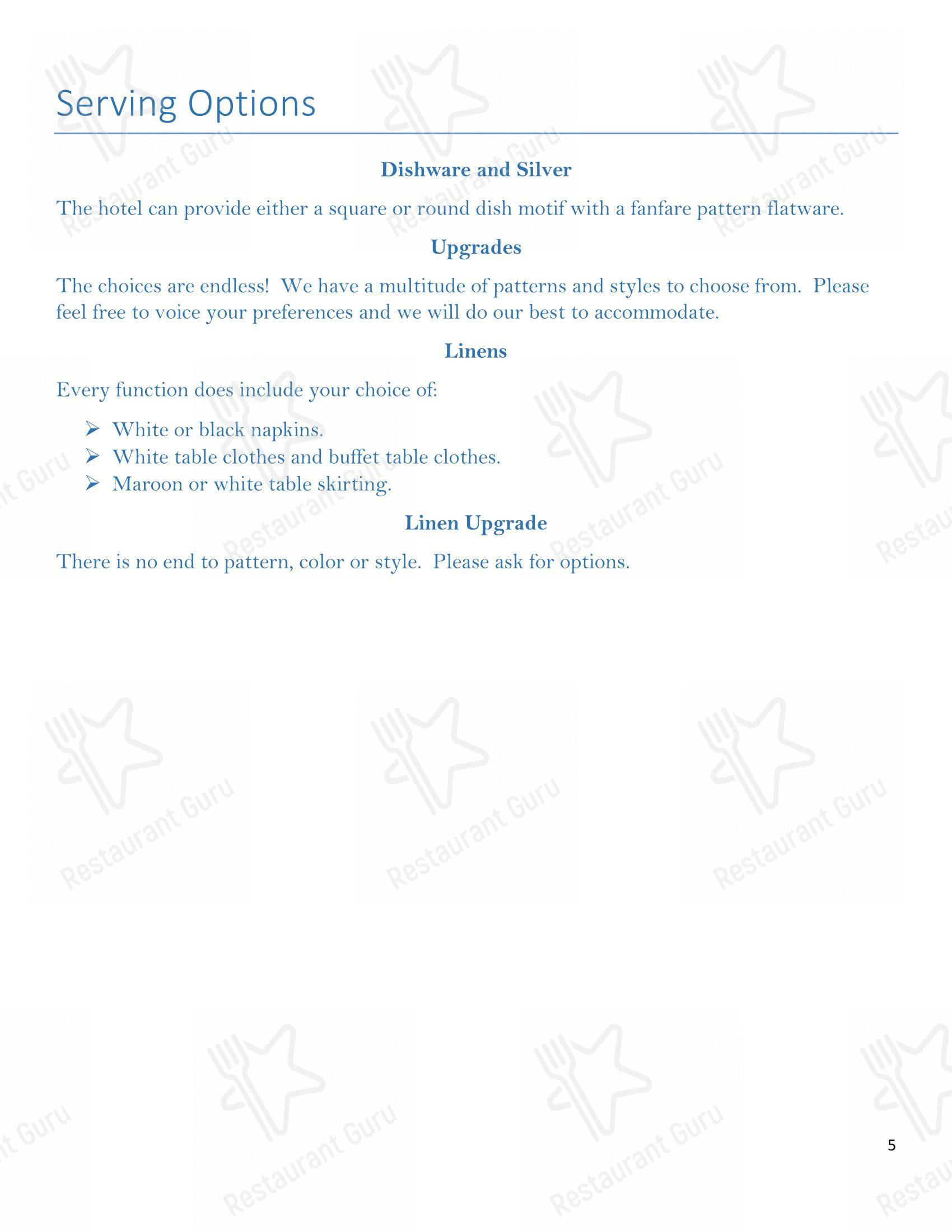 Menu at Waves Restaurant & Bar at the Lakeside Inn, Wakefield