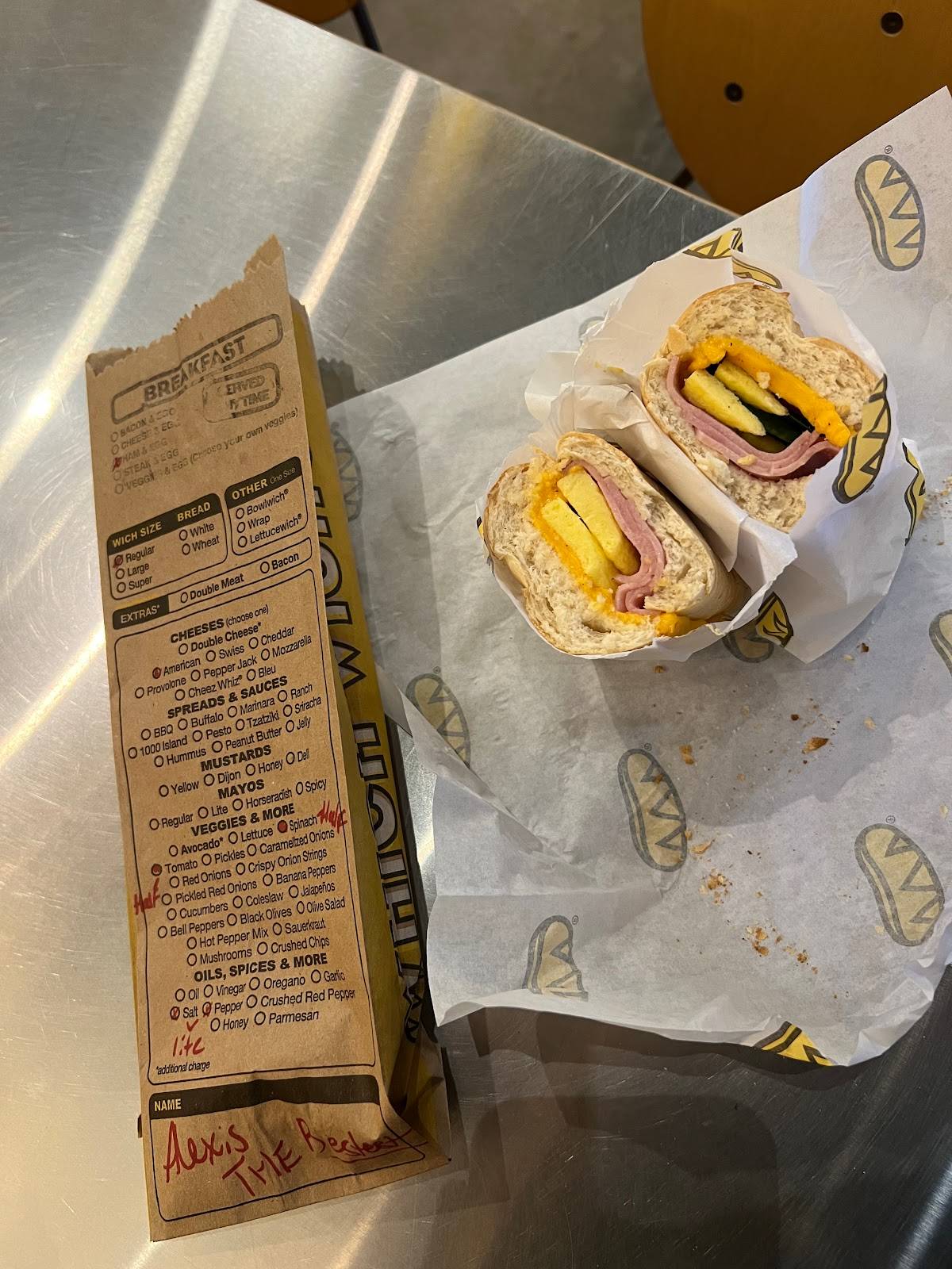 Menu at Which Wich Superior Sandwiches restaurant, Des Peres