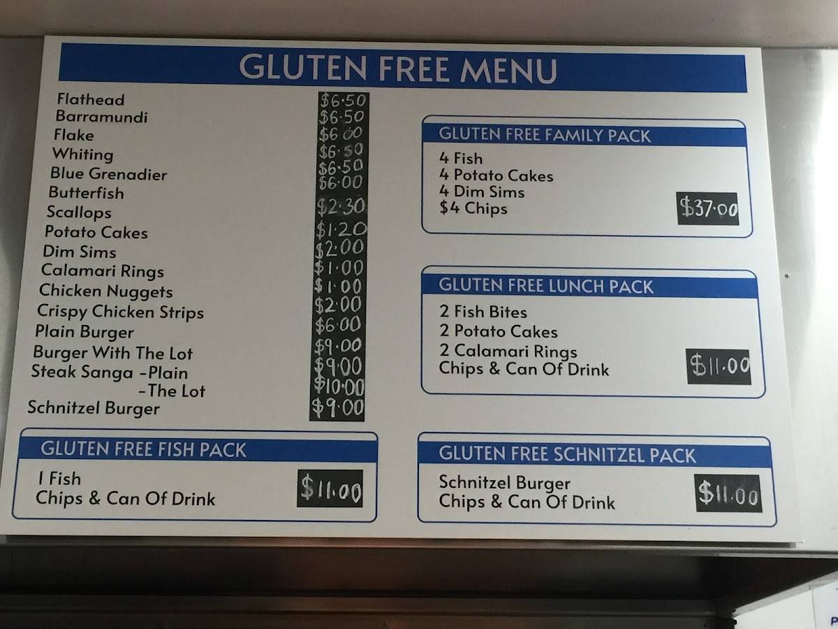 Menu at White Hills Fish Shop fast food, White Hills