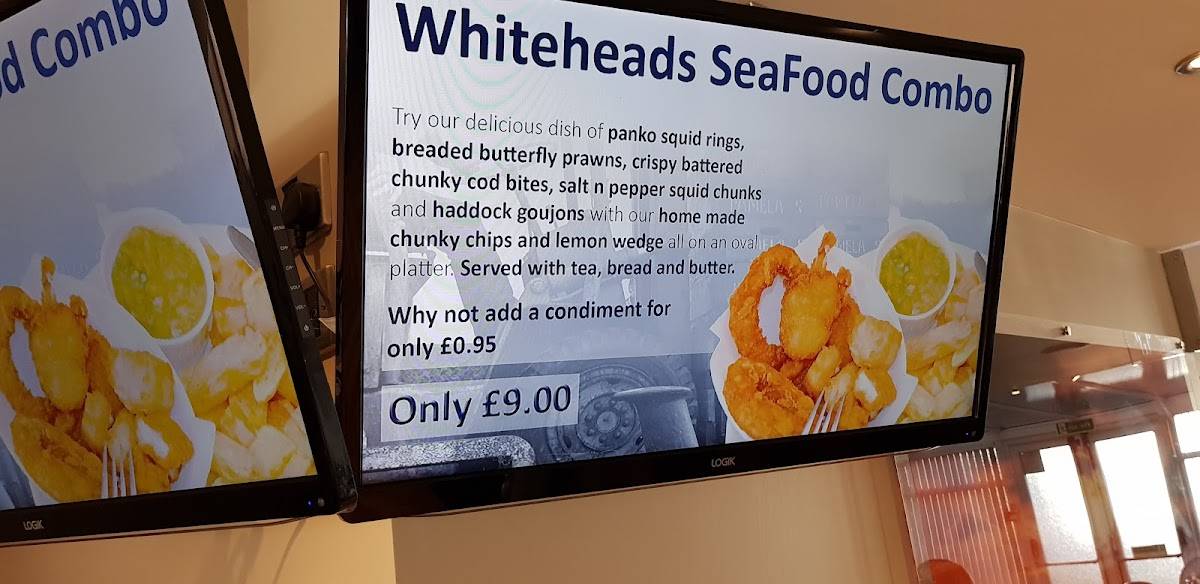 Menu at Whiteheads Fish and Chips Ltd restaurant, Hornsea