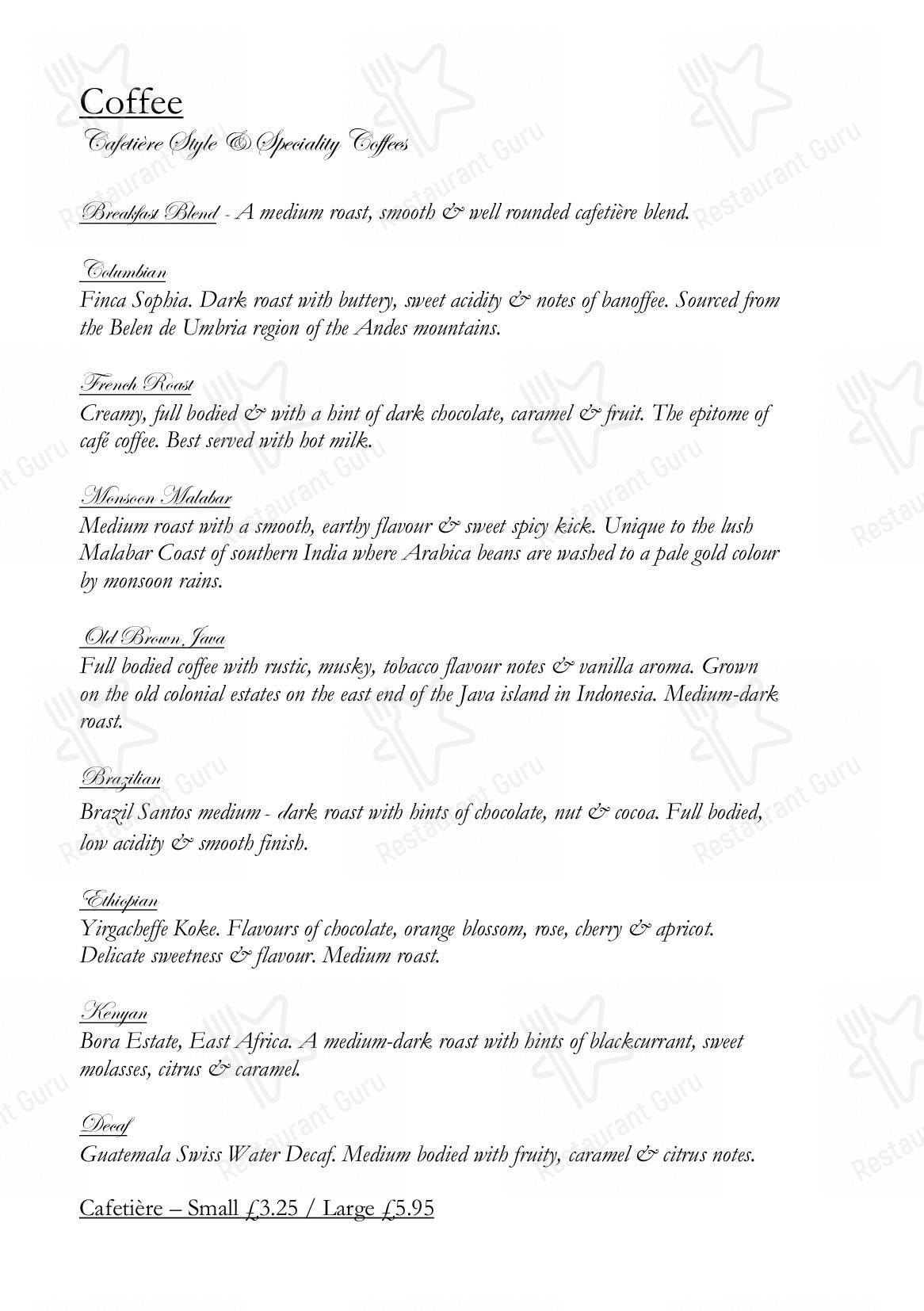 Menu at Whitmore Tea Rooms cafe, Newcastle-under-Lyme