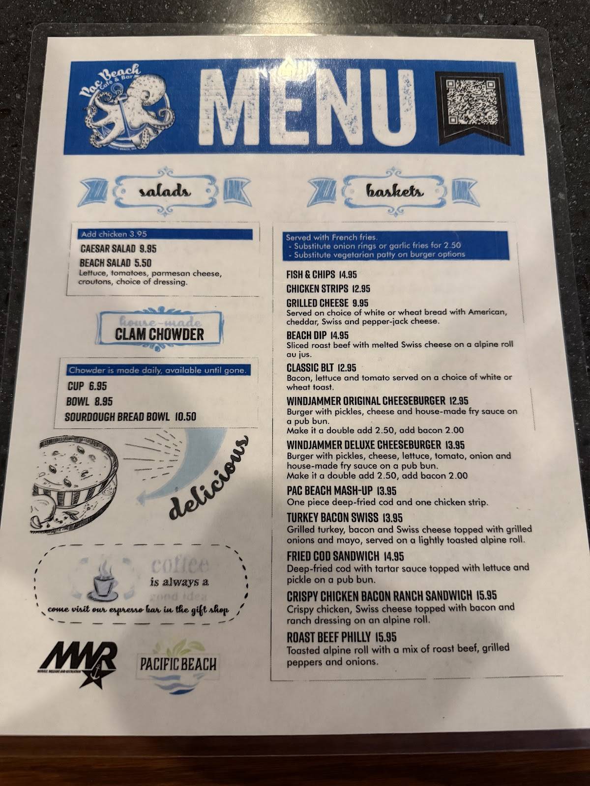 Menu at Windjammer Restaurant & Lounge, Moclips