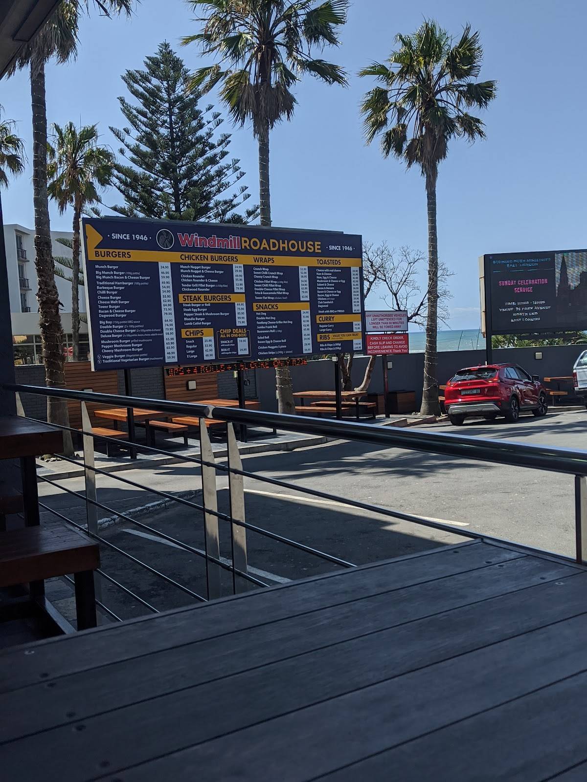 Menu at Windmill Roadhouse restaurant, East London