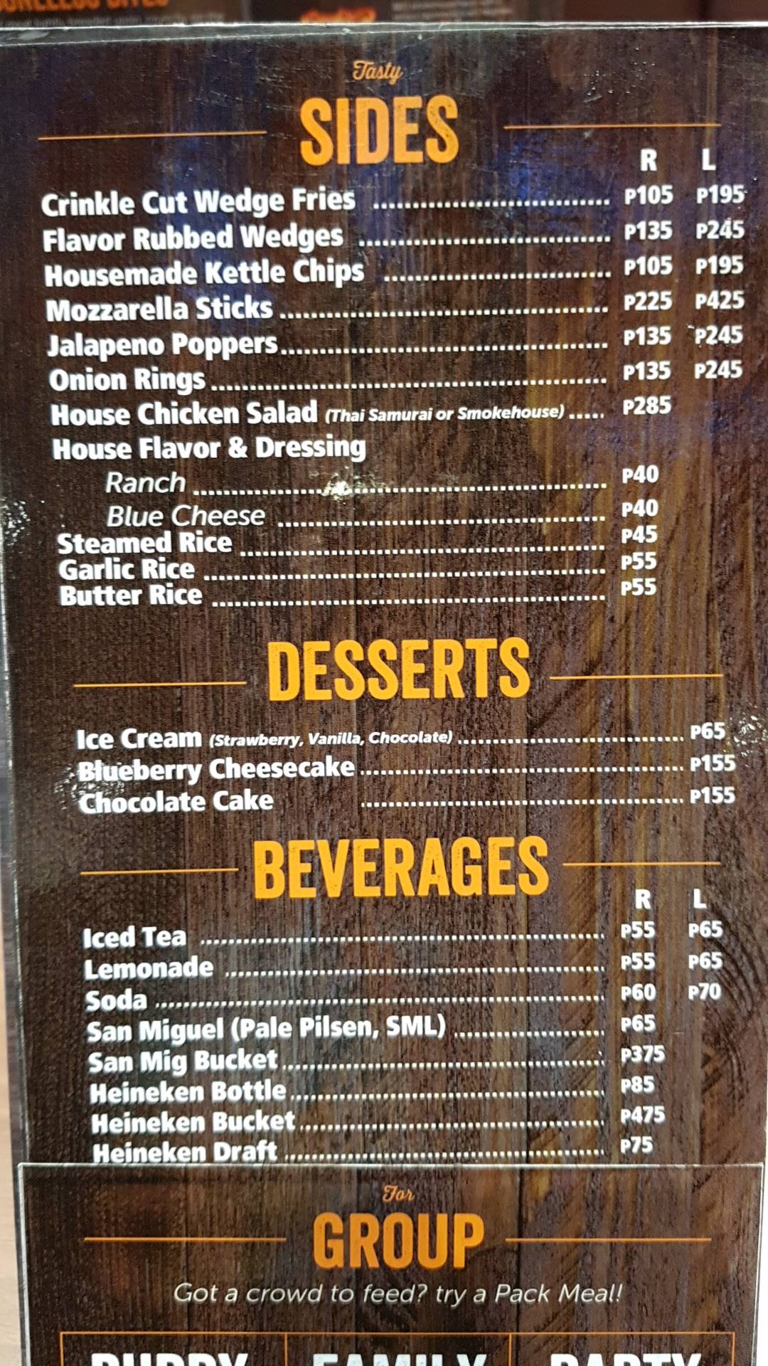 Menu at Wing Zone - Araneta Coliseum fast food, Quezon City