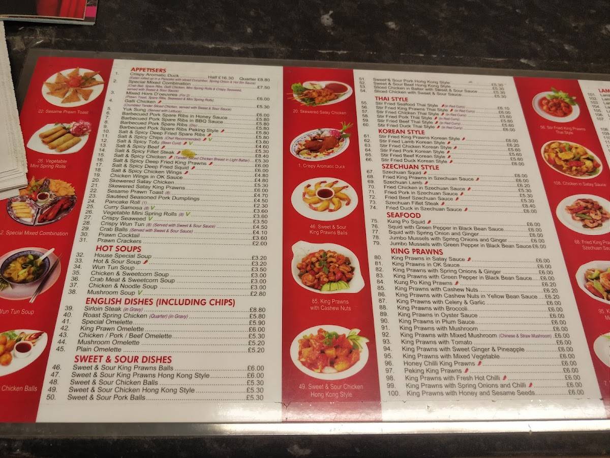 Menu at Wingshun Take Away Food Shops fast food, Rugeley