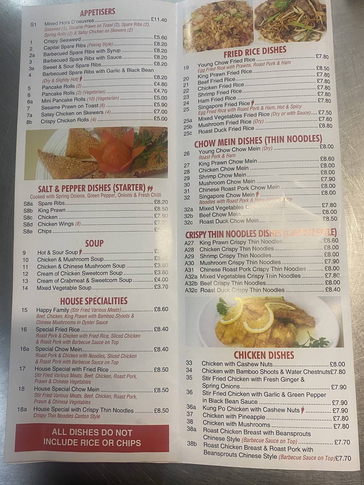 Menu at Wongs House fast food, Brixham