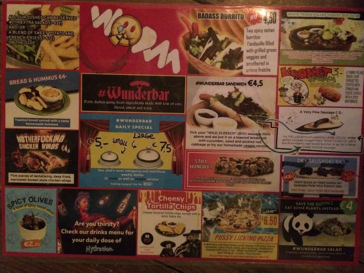 Speisekarte von Wunderbar, Rotterdam