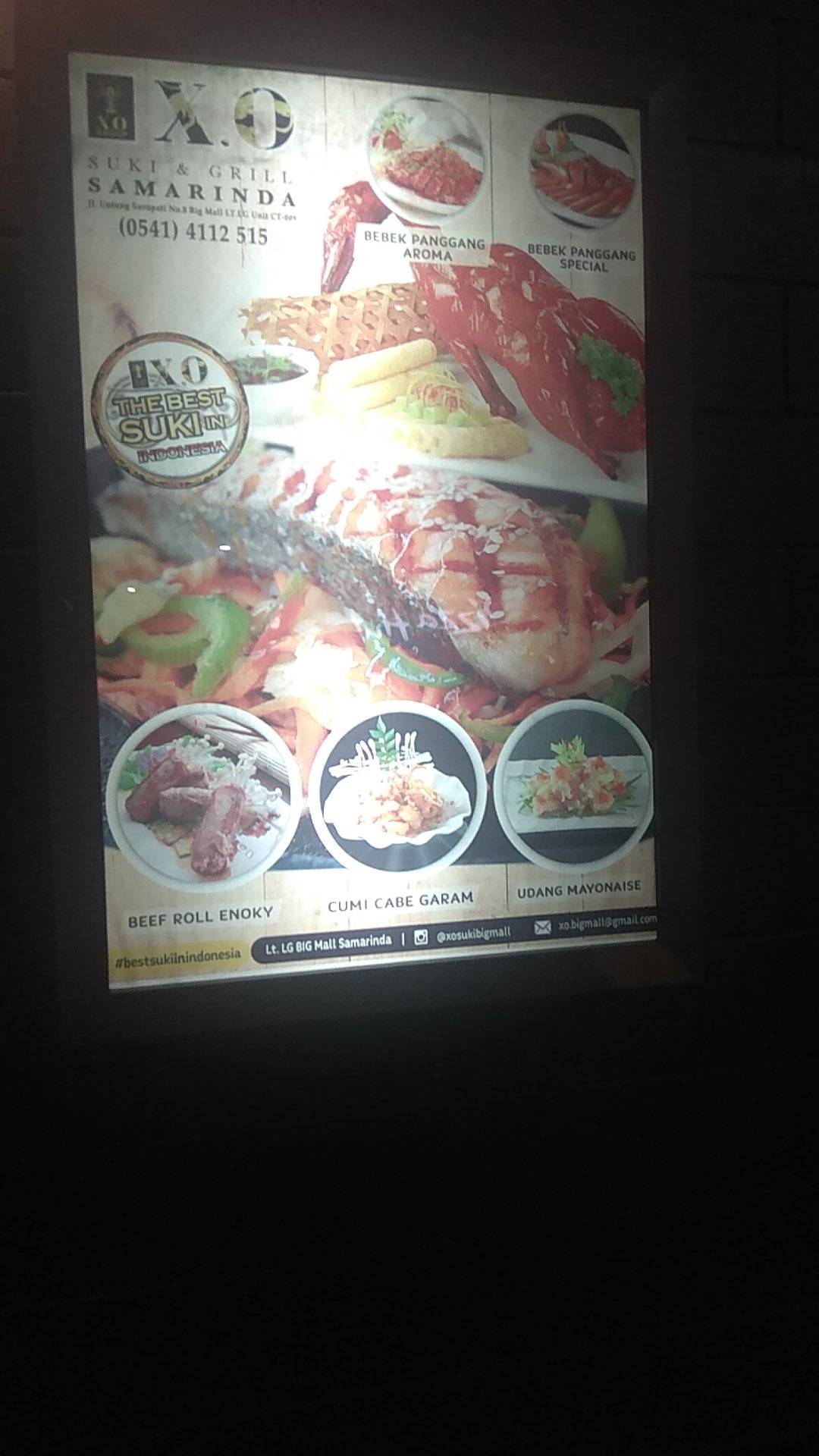 Menu at X.o Suki & Grill Big Mall restaurant, Samarinda