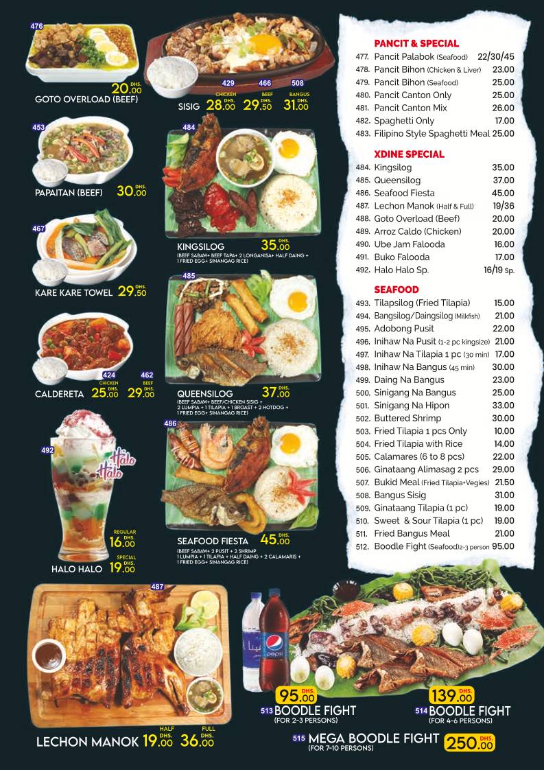 Menu at XDINE RESTAURANT RUMAILA (NEAR LULU), Ajman