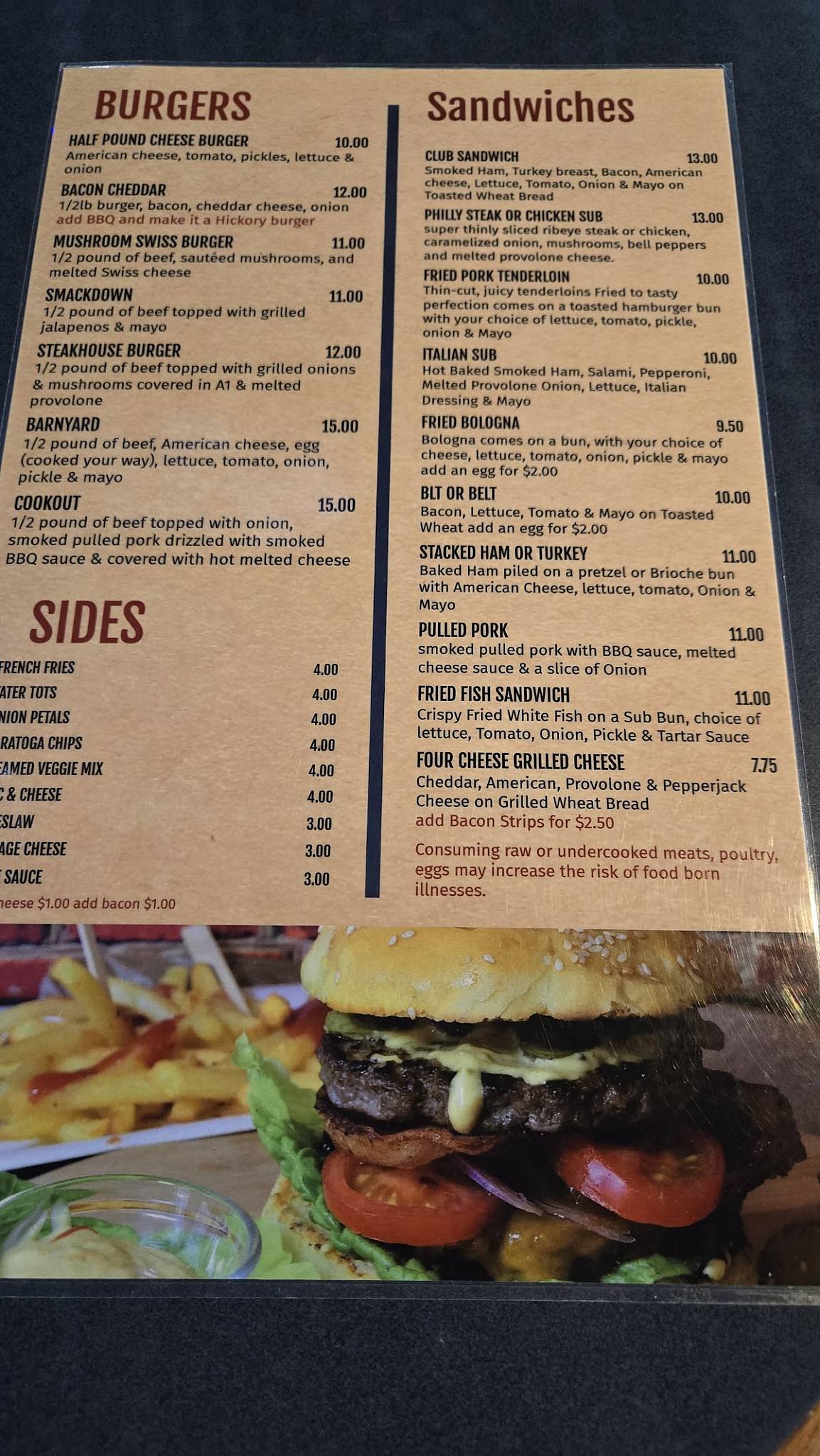 Menu at Buck and Ear pub & bar, Xenia