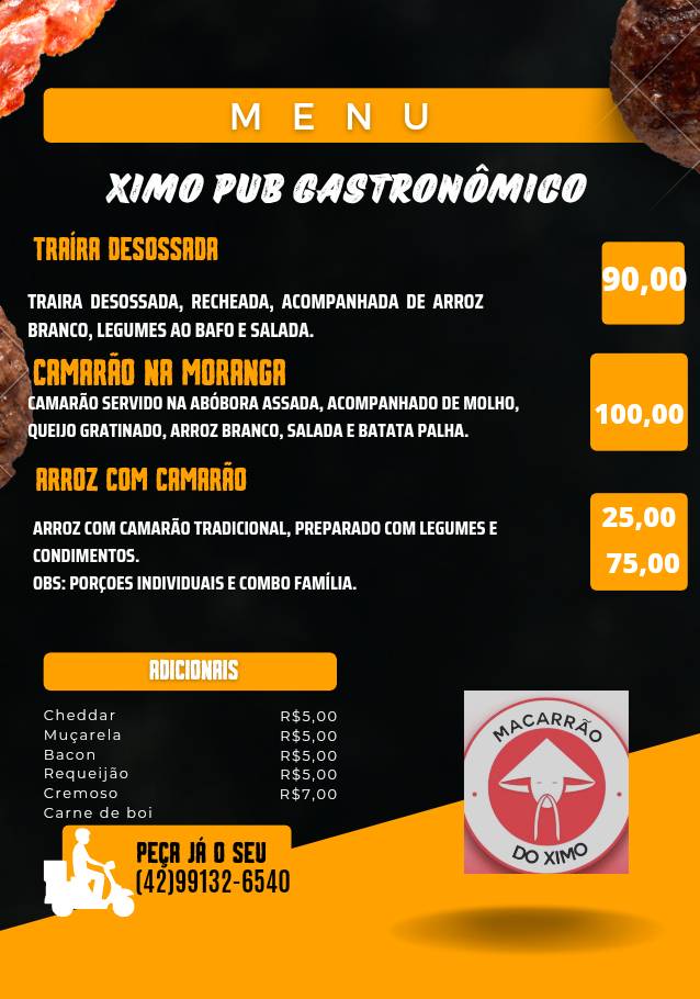 Menu em Ximo Pub Gastronômico, Brasil