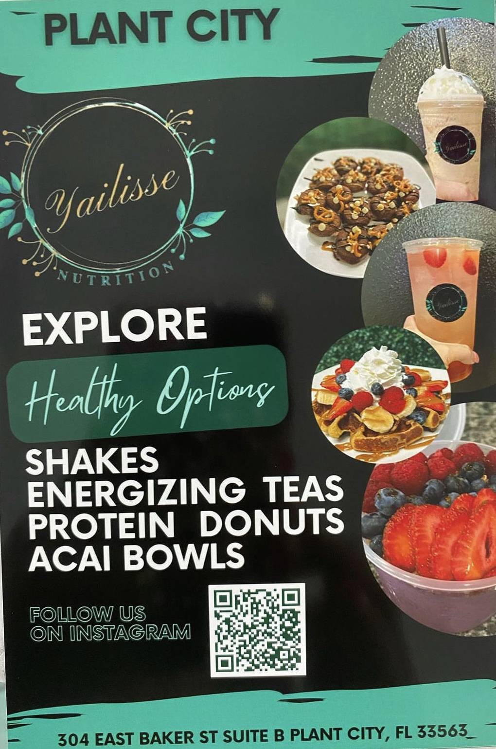 Menu at Yailisse Nutrition restaurant, Plant City
