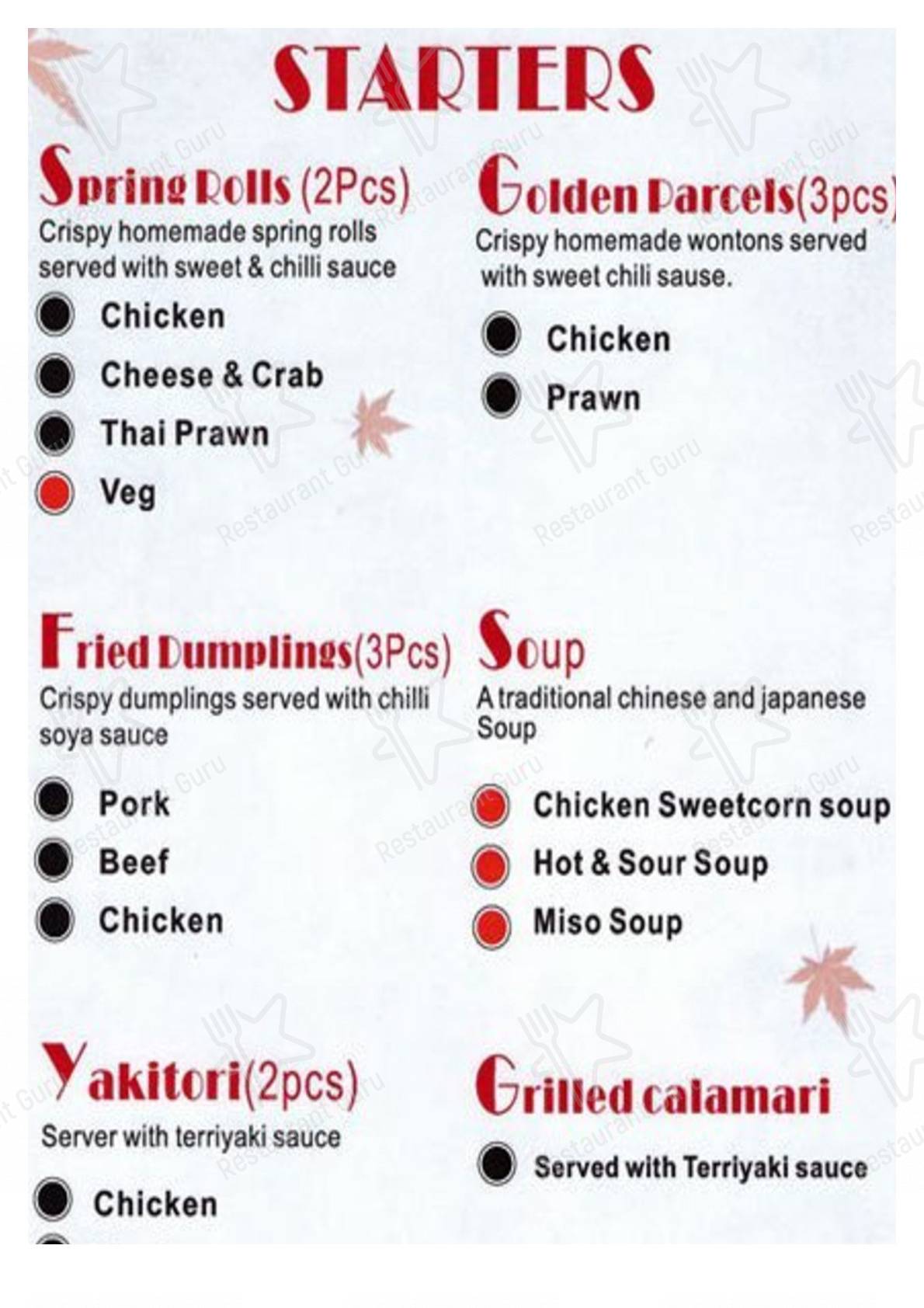 Menu at Yamakado Sushi Restaurant Fourways, Sandton