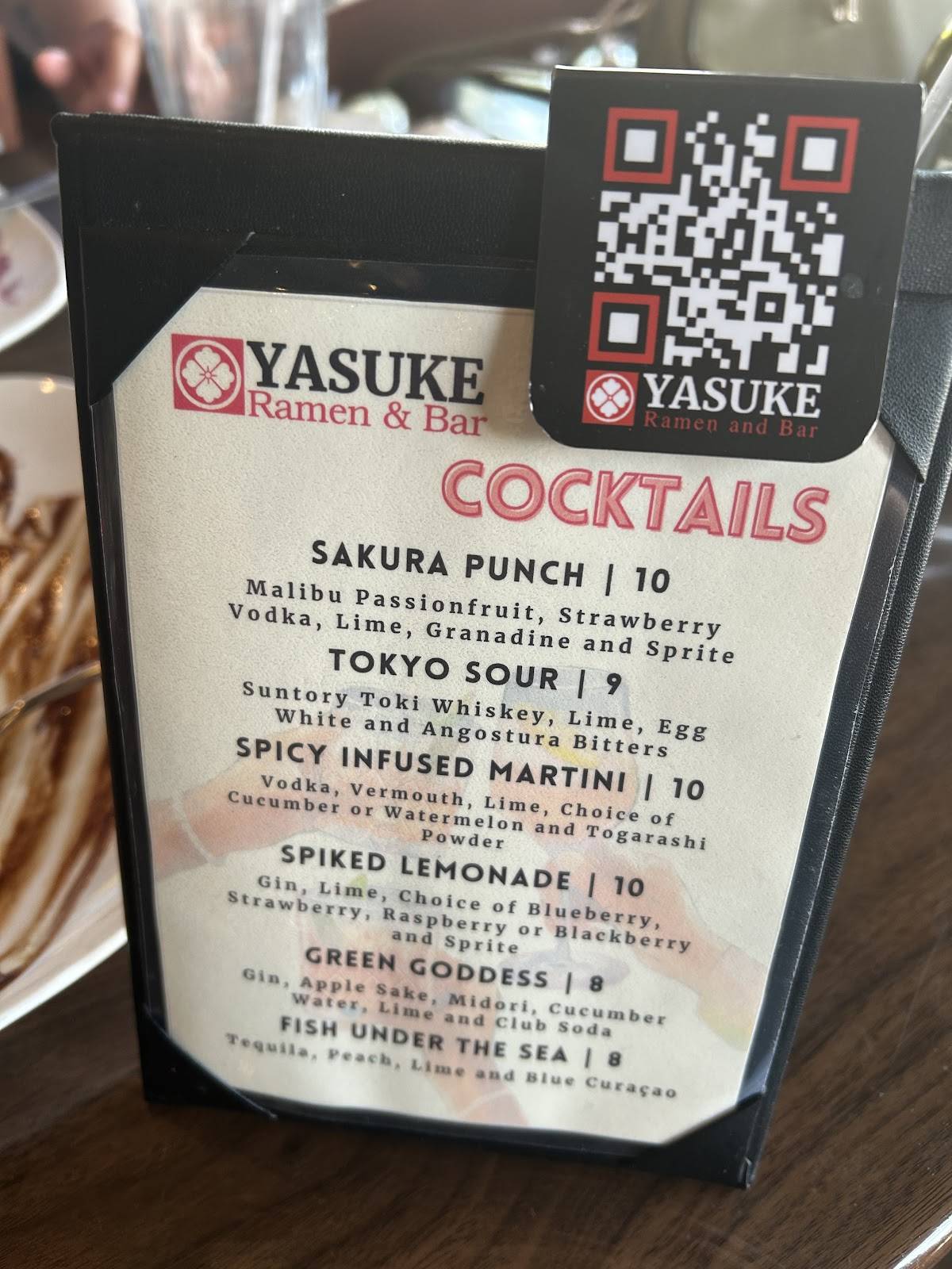 Menu at Yasuke Ramen & Bar, McAllen