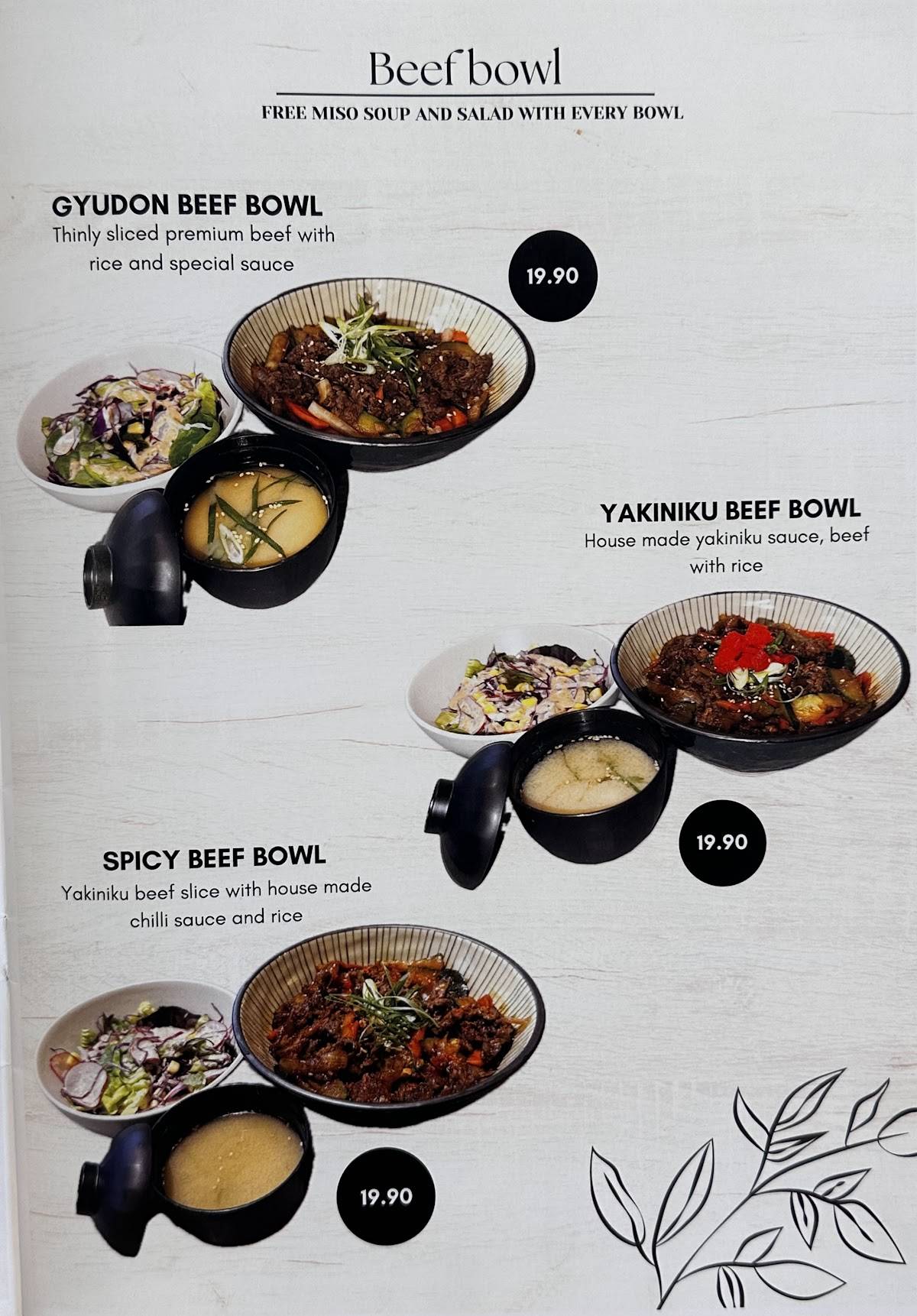 Menu at Yo-Sho Japanese Eatery restaurant, Port Melbourne