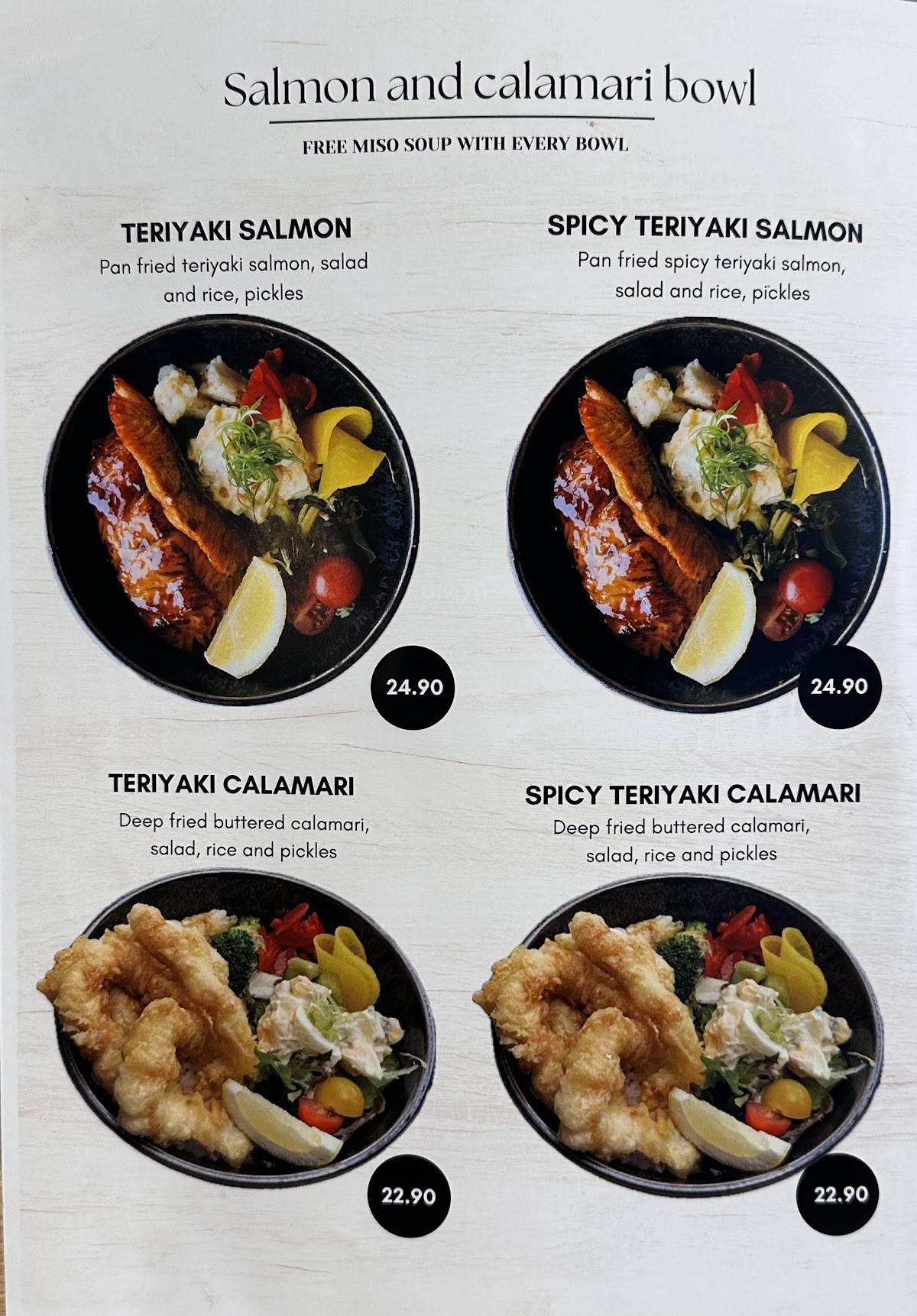 Menu at Yo-Sho Japanese Eatery restaurant, Port Melbourne