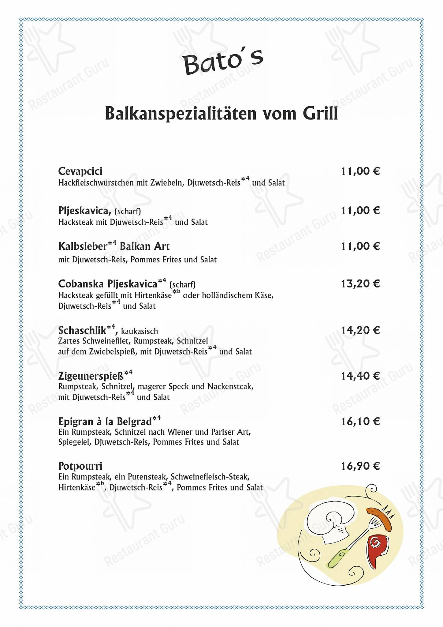 Speisekarte von Bato's - Spezialitäten Restaurant, Kiel