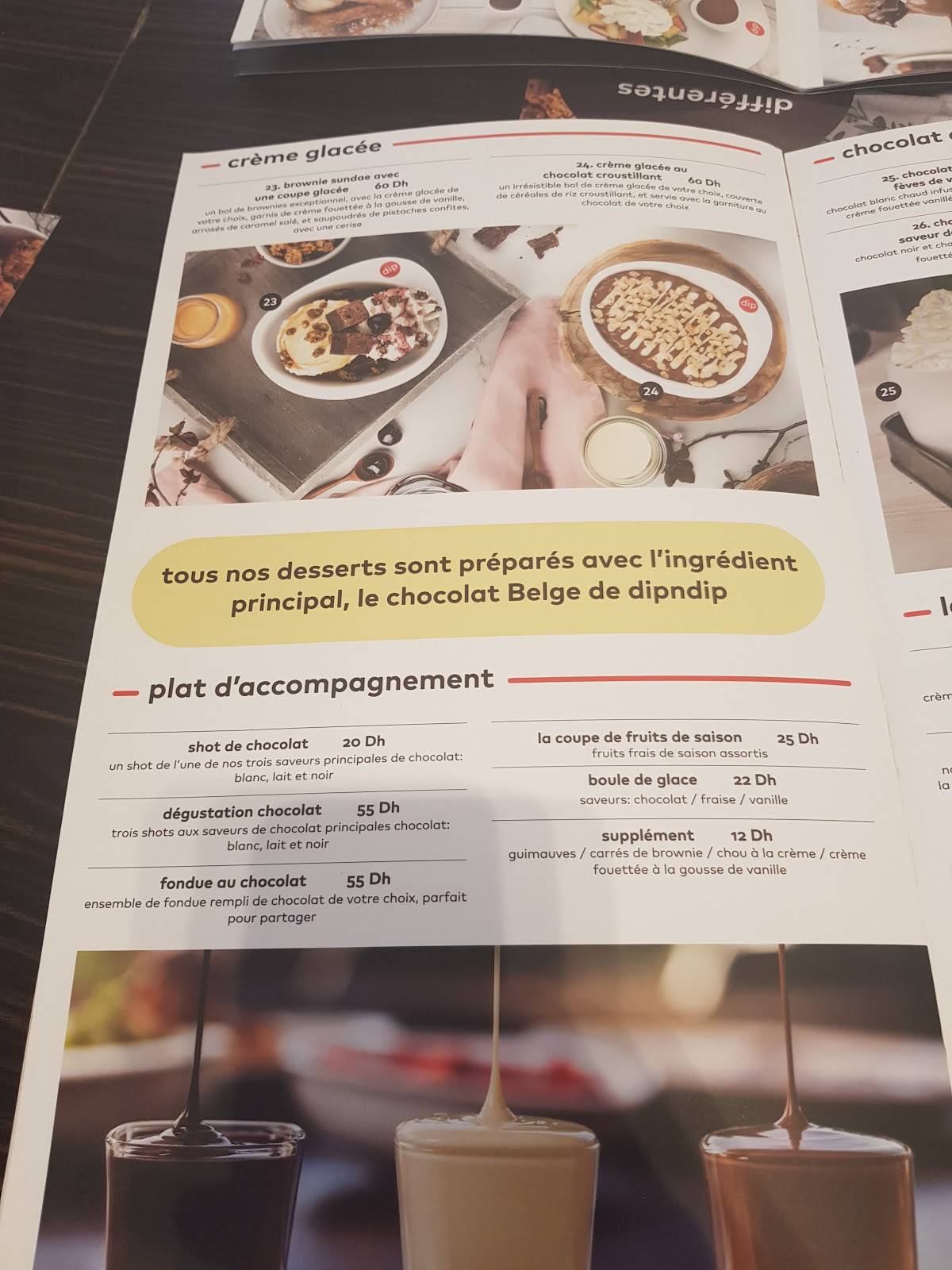 Menu au dipndip Marrakech café, Marrakech, Av. Moulay El Hassan