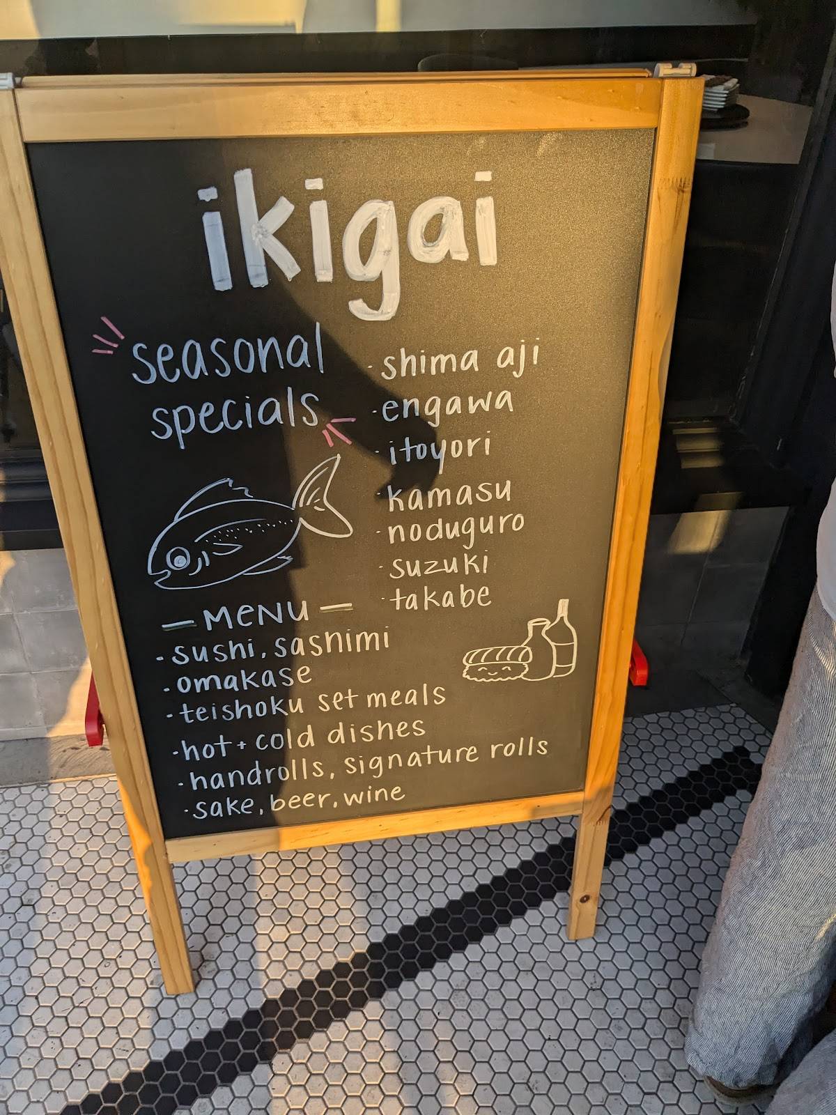Menu at ikigai restaurant, Los Angeles