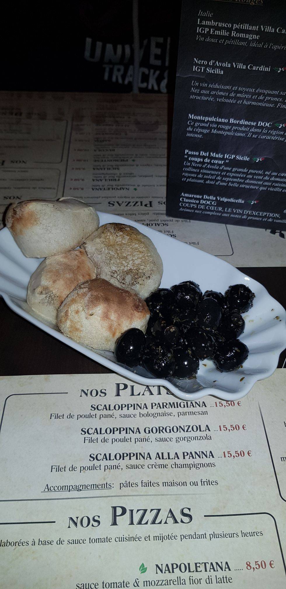 Menu au le césar restaurant, Sarreguemines