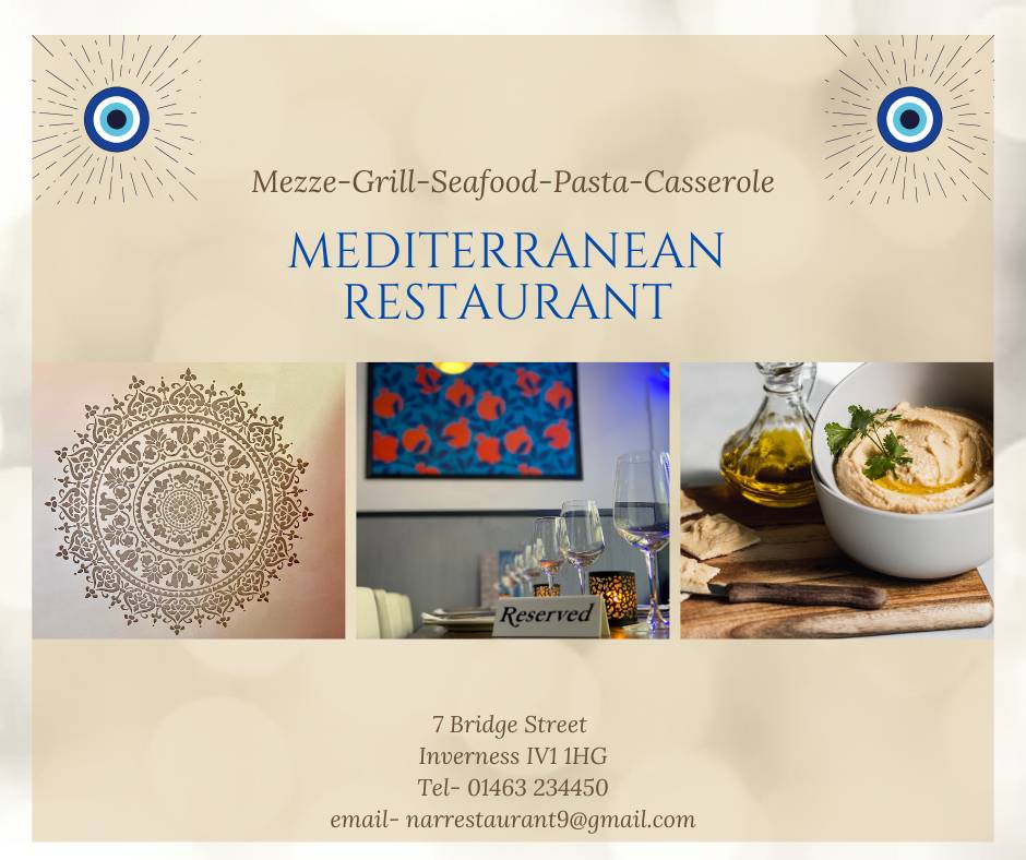 Menu at nar restaurant, Inverness