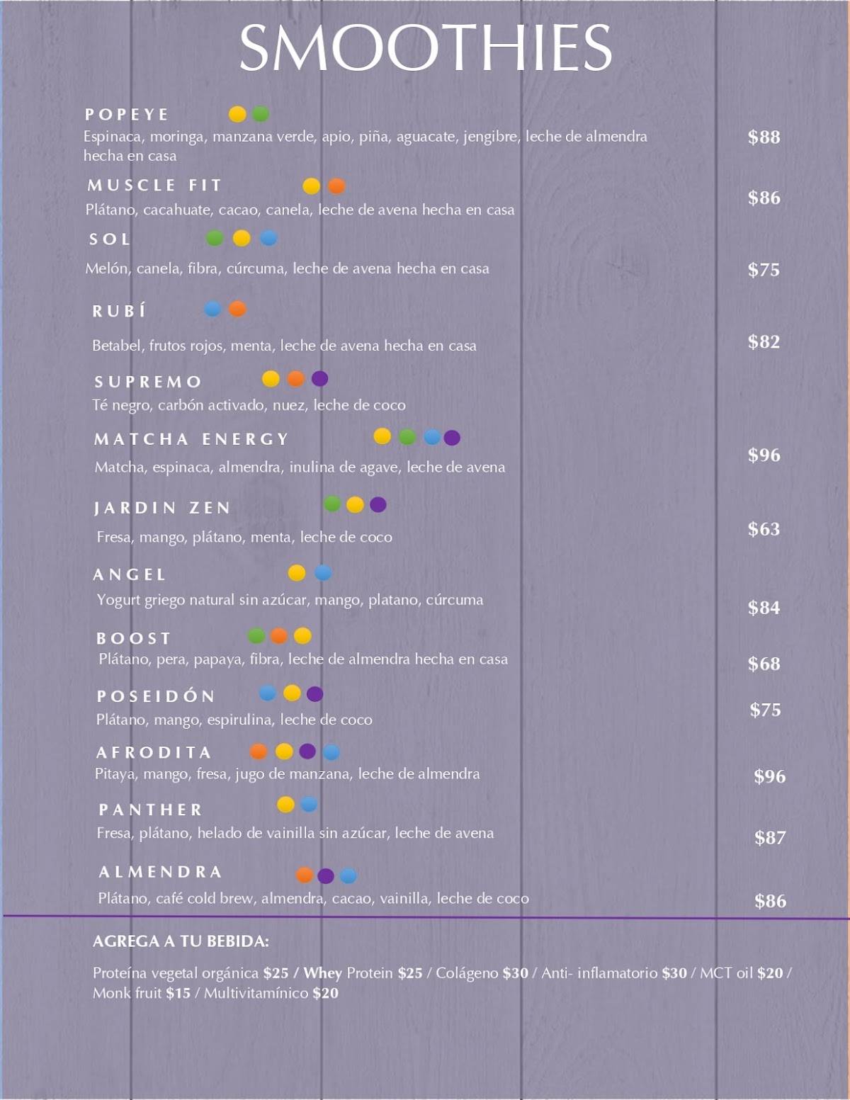 Menu at nuve restaurant, Pachuca